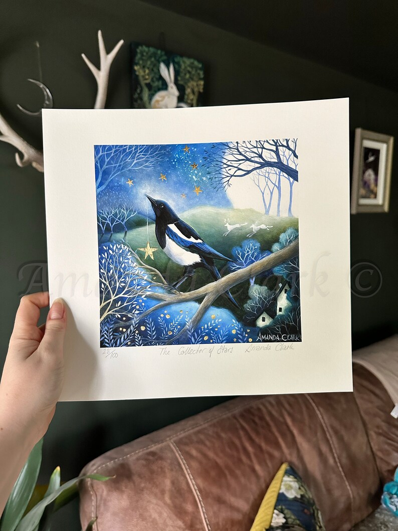 Magpie Star Art Print "the Collector of Stars" by Amanda Clark ...