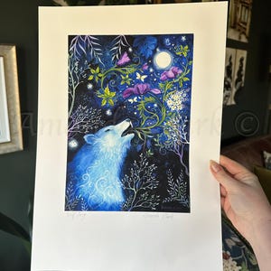 A3 Print Titled "wolf Song" by Amanda Clark - Fairytale Art, Landscape ...