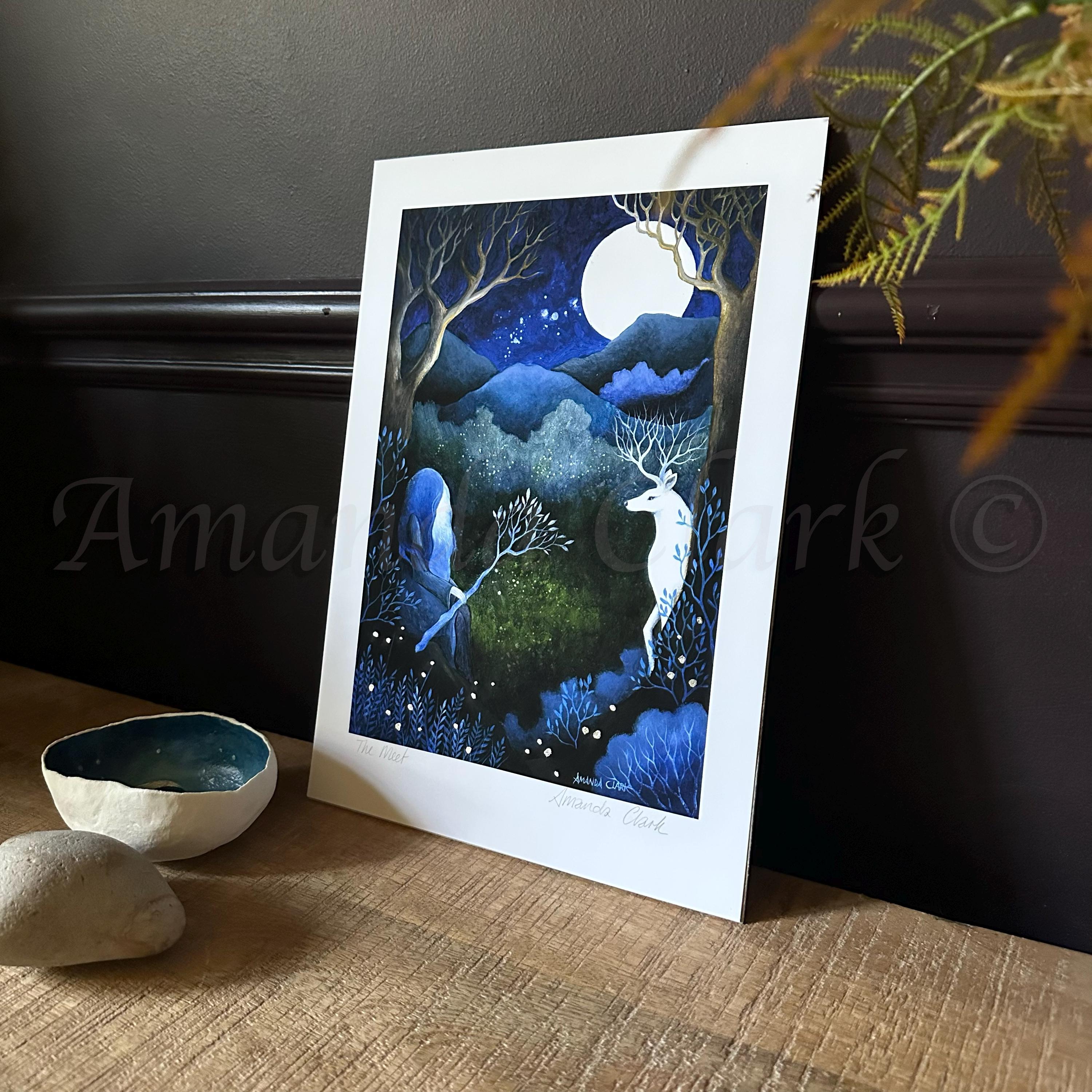 Art Print Titled "the Meet" by Amanda Clark - Fairy Tale, Stag - Etsy