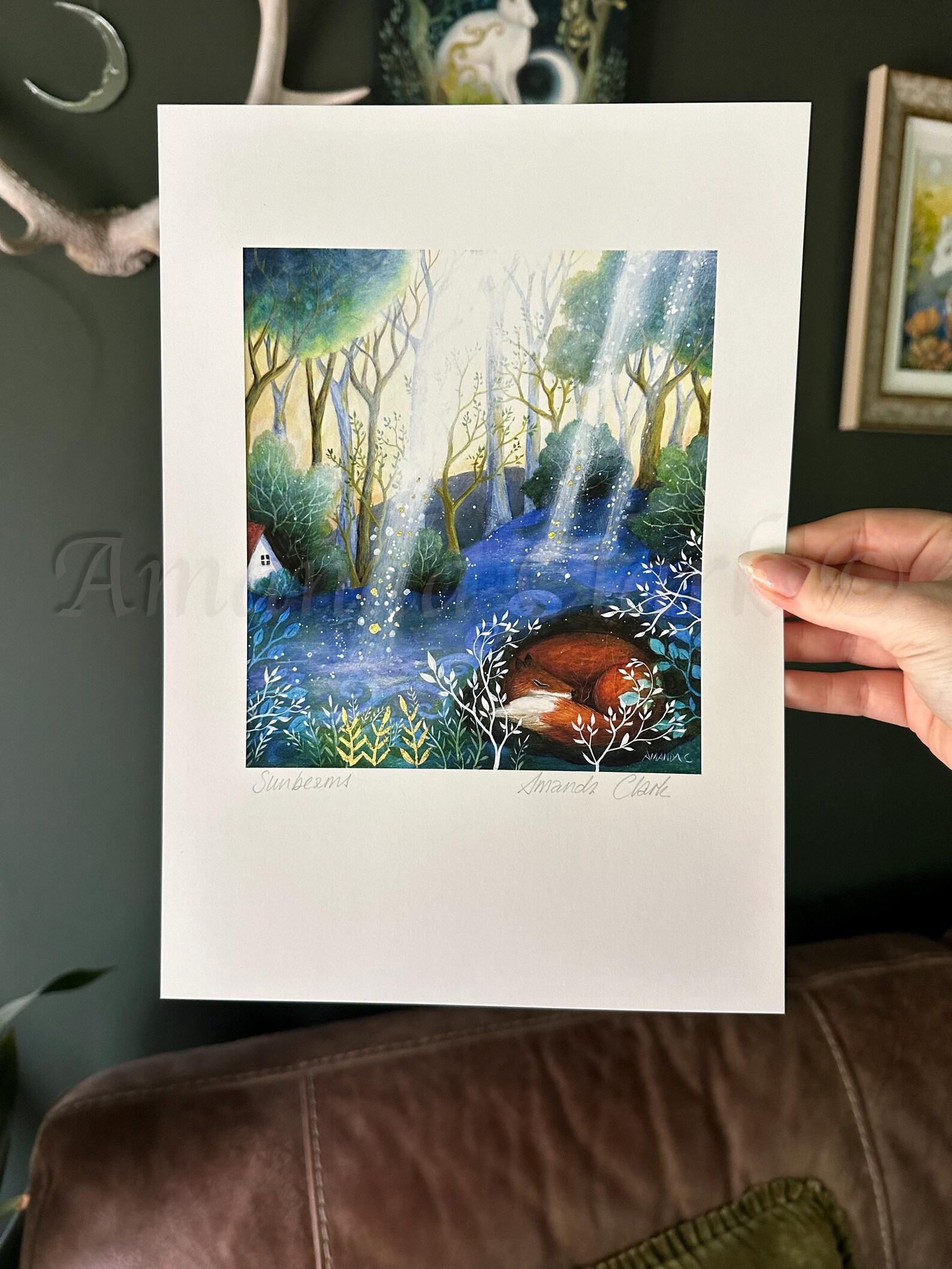 Art Print Titled "sunbeams" by Amanda Clark - Fox, Landscape, Handmade ...