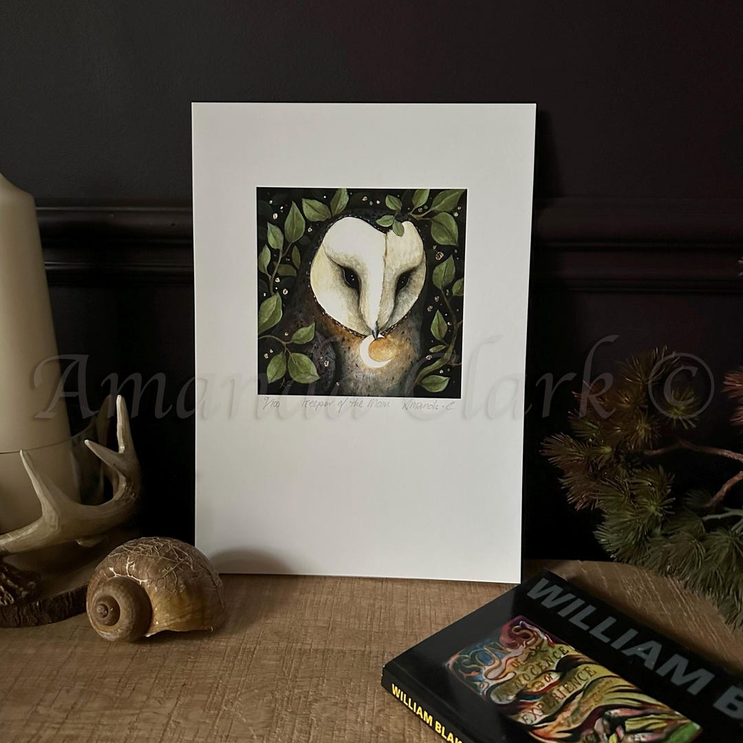 Owl Art Print "keeper of the Moon" by Amanda Clark - Limited Edition ...