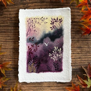 Miniature Handmade Paper Painting No.8 - Small, Landscape, Fairy Tale ...