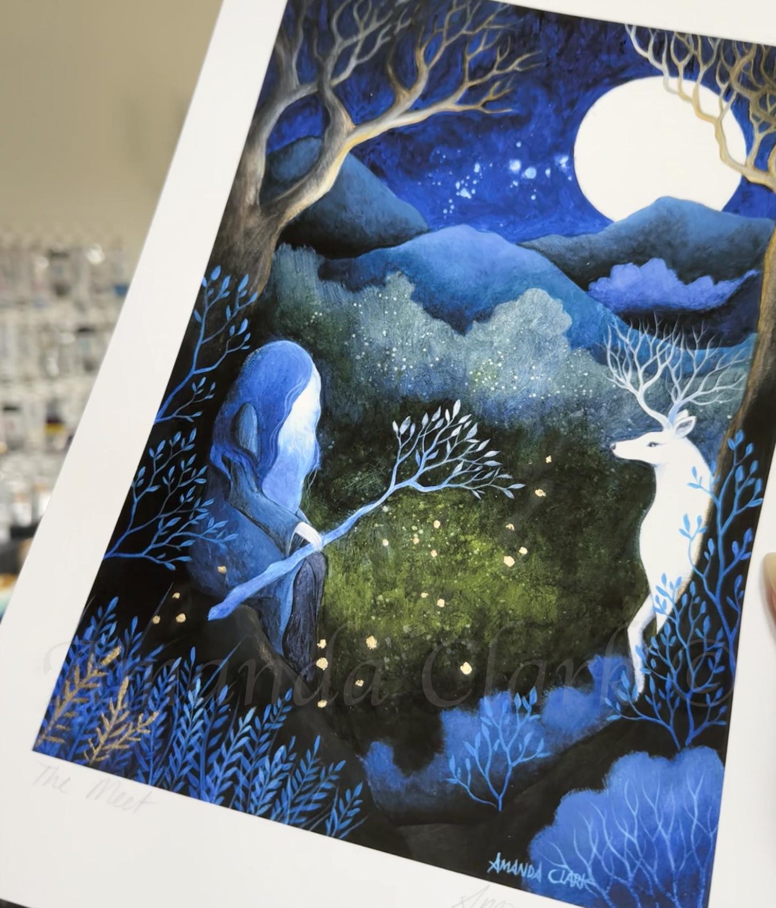 Art Print Titled "the Meet" by Amanda Clark - Fairy Tale, Stag - Etsy
