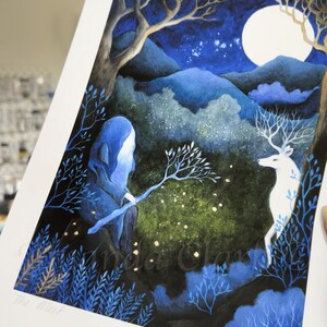 Art Print Titled "the Meet" by Amanda Clark - Fairy Tale, Stag - Etsy