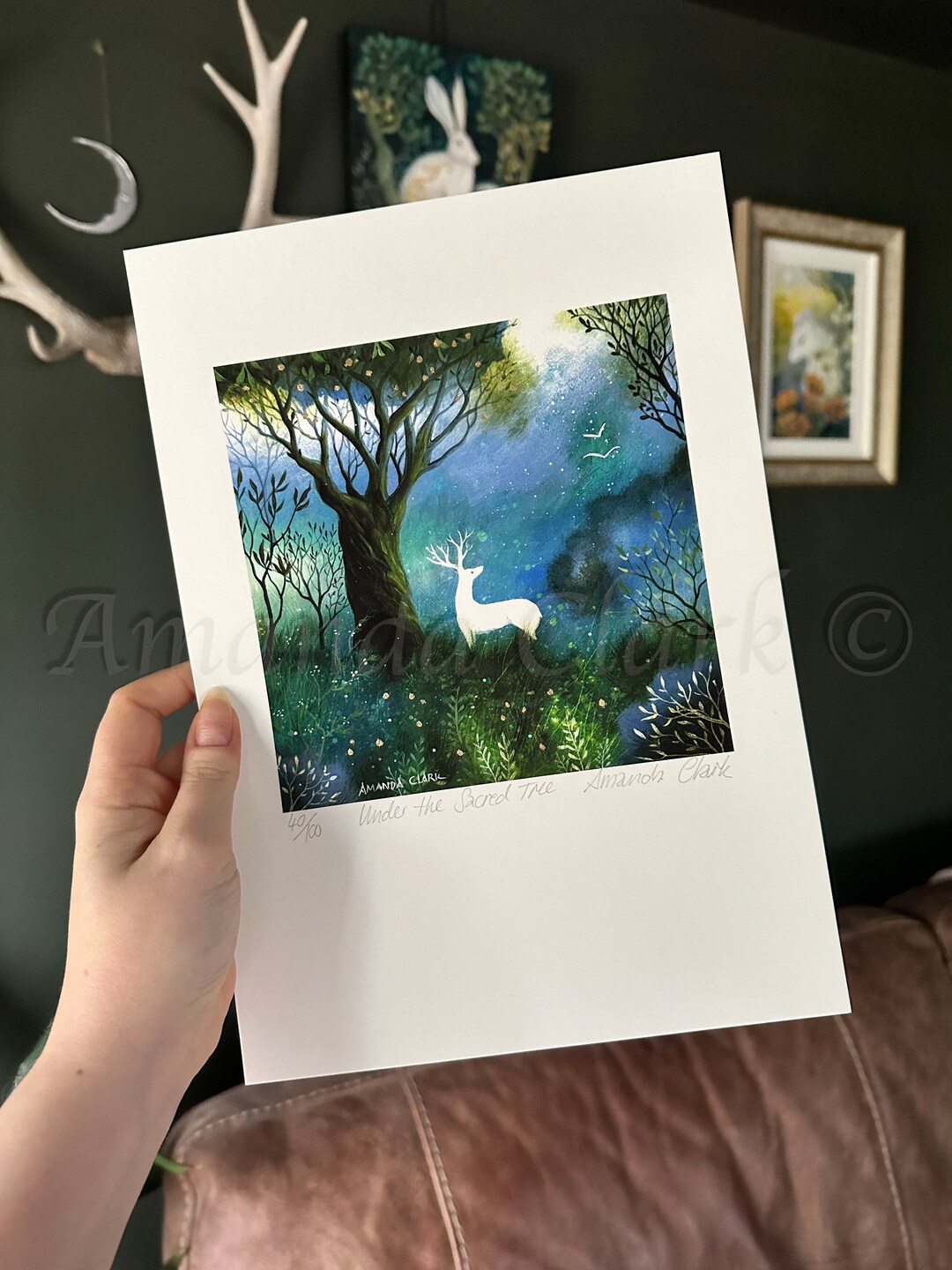 Stag Art Print "under the Sacred Tree" by Amanda Clark - Limited ...