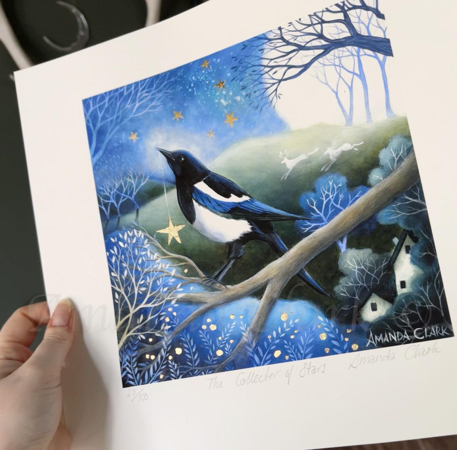 Magpie Star Art Print "the Collector of Stars" by Amanda Clark ...