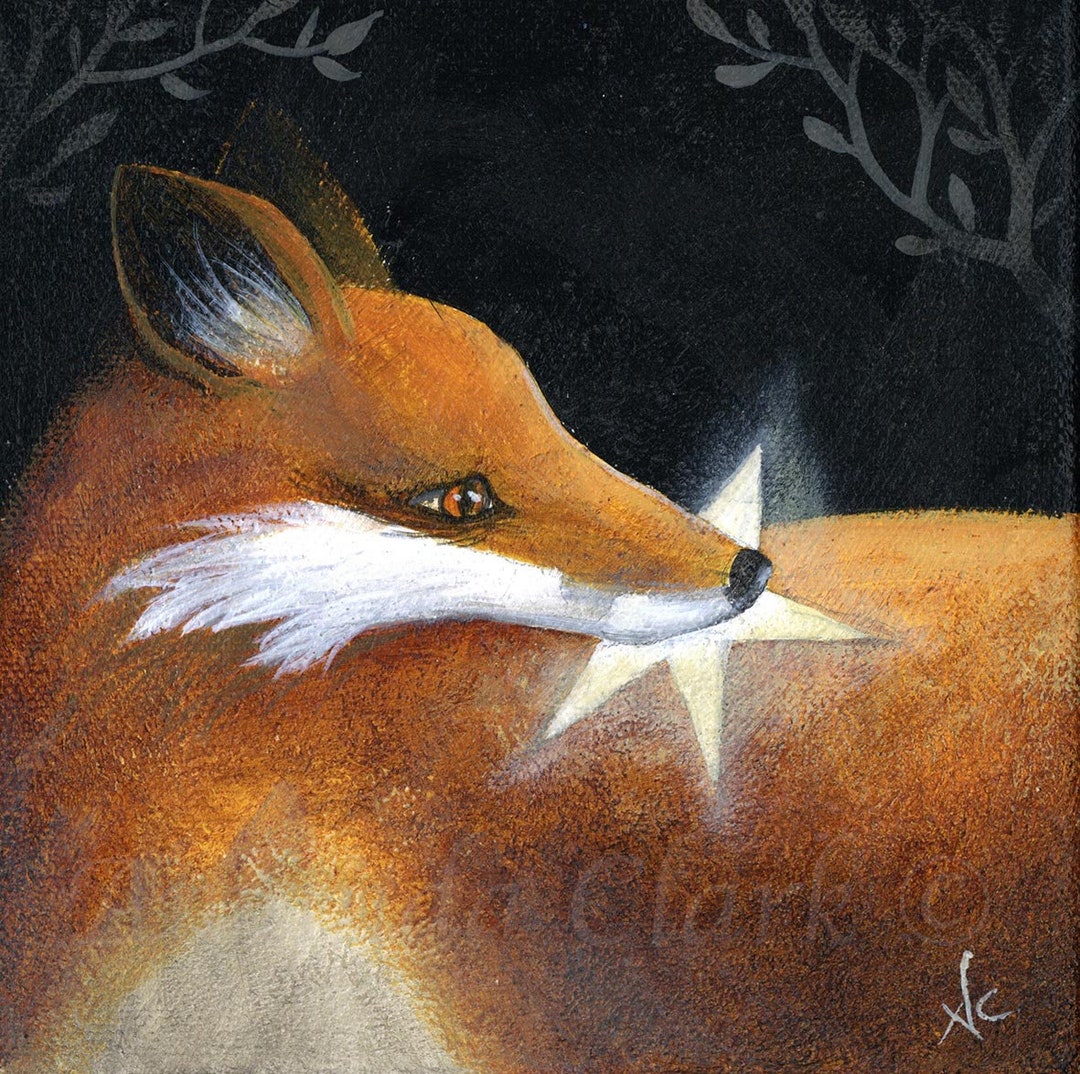 SALE Limited Edition Giclee Print Titled fox & Star by Amanda Clark Fox ...