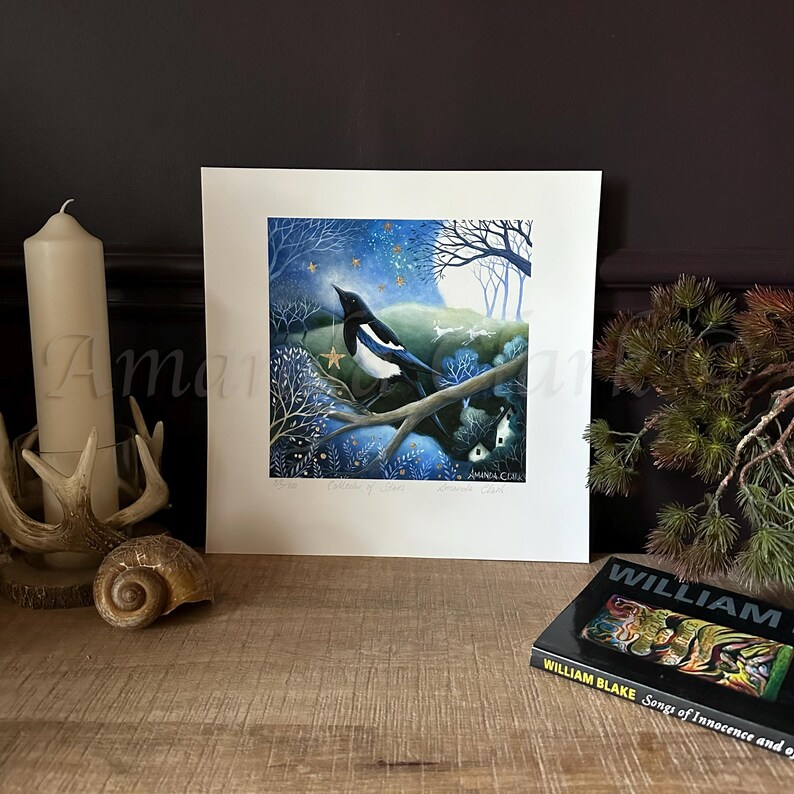 Magpie Star Art Print "the Collector of Stars" by Amanda Clark ...