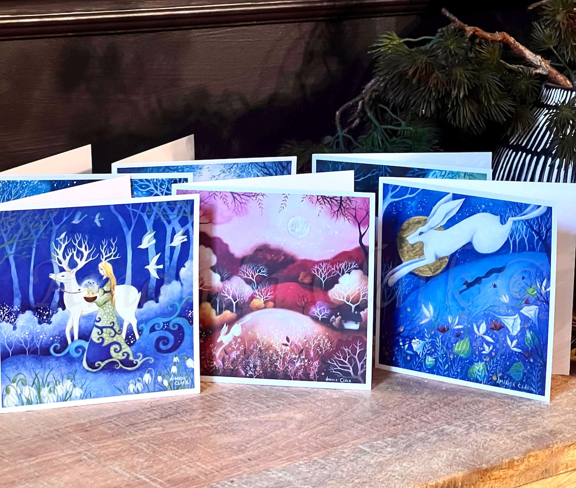 Set 1 of 6 Notecards by Amanda Clark - Fairy Tale, Whimsical, Pack of ...