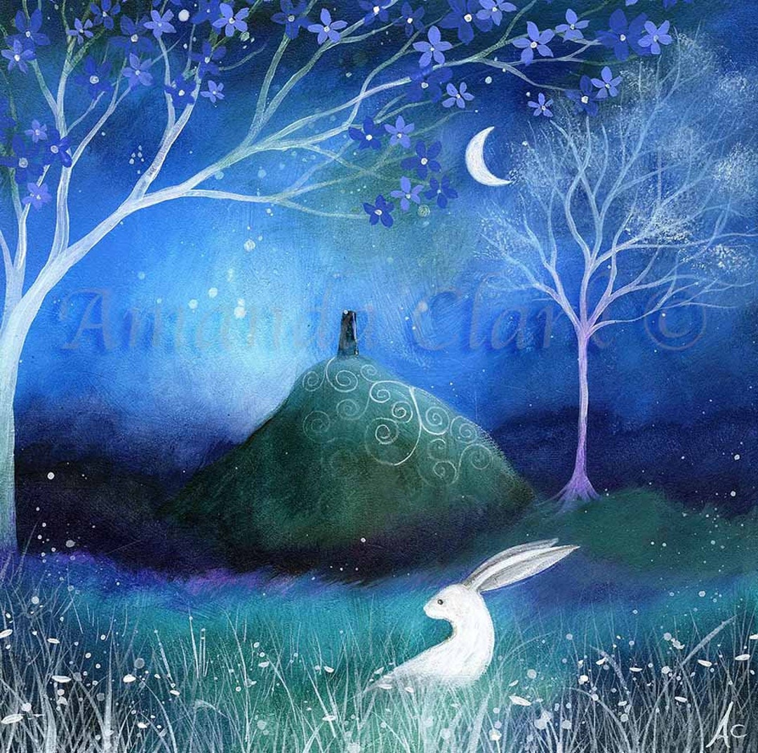 Print Titled "moonlit Hare" by Amanda Clark - Hare Art Print ...