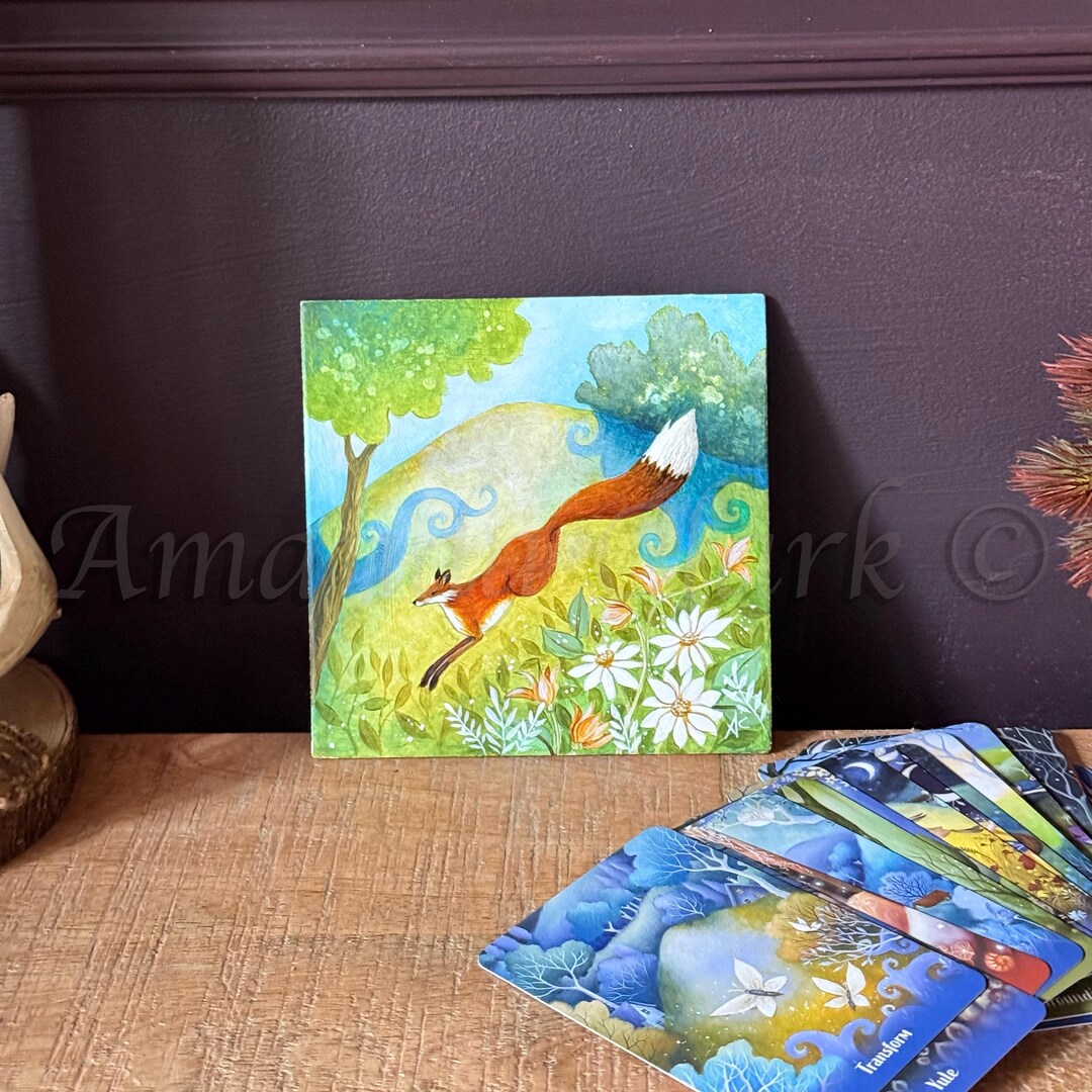 Unframed Original Painting Titled "june Fox" by Amanda Clark - Fox Art ...
