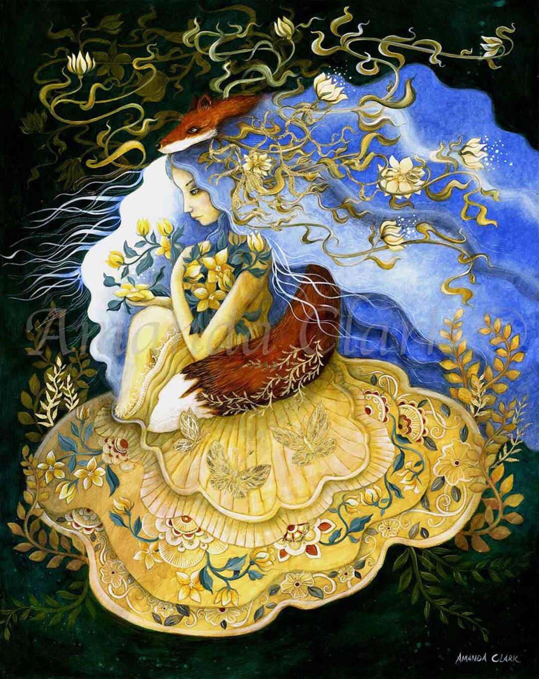 Fairy Tale Print "iduna and the Fox" by Amanda Clark - Limited Edition ...