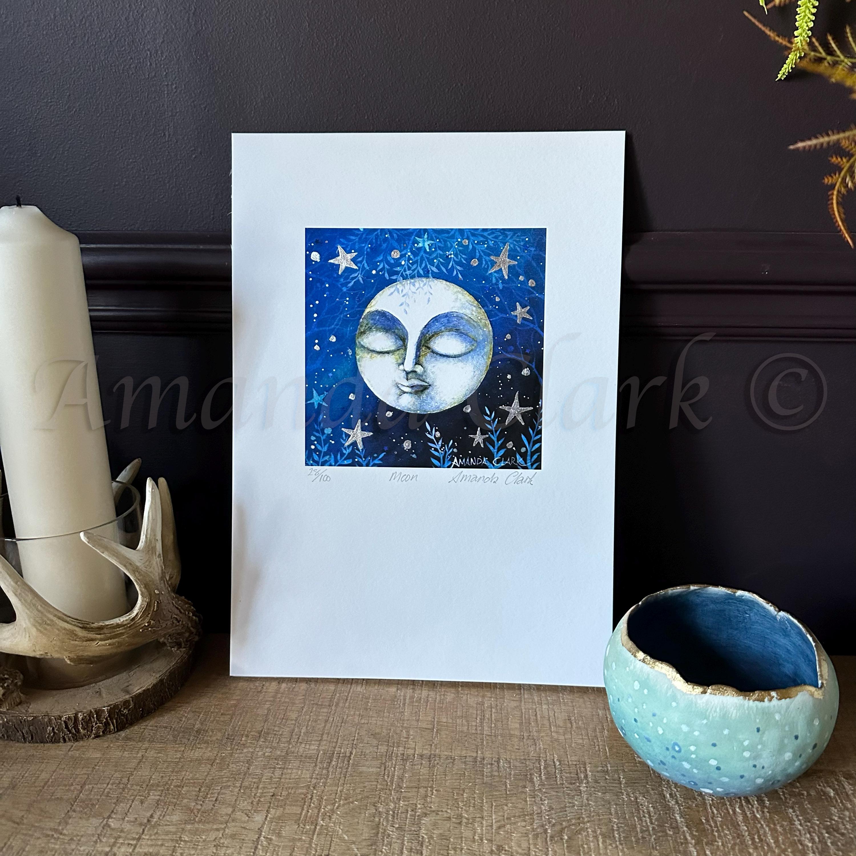 Celestial Art Print "moon" by Amanda Clark - Fairy Tale - Etsy