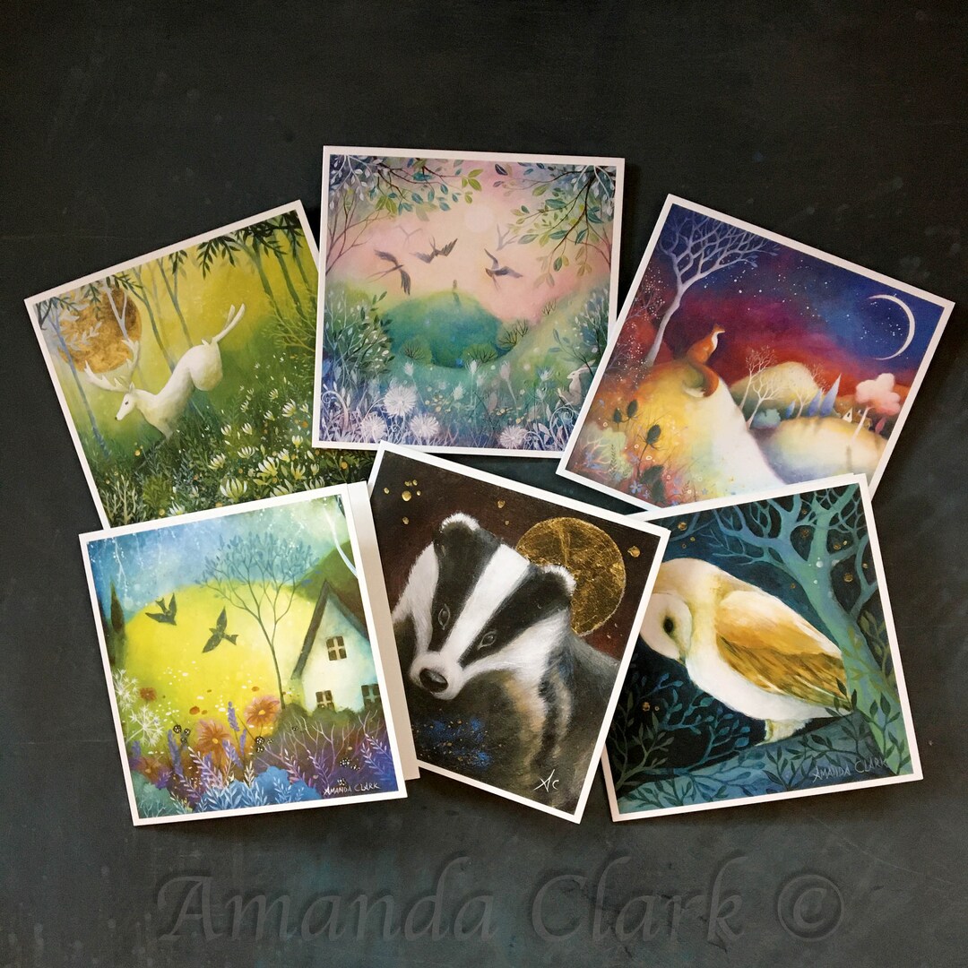 Set 2 of 6 Notecards by Amanda Clark - Fairy Tale, Whimsical, Pack of ...
