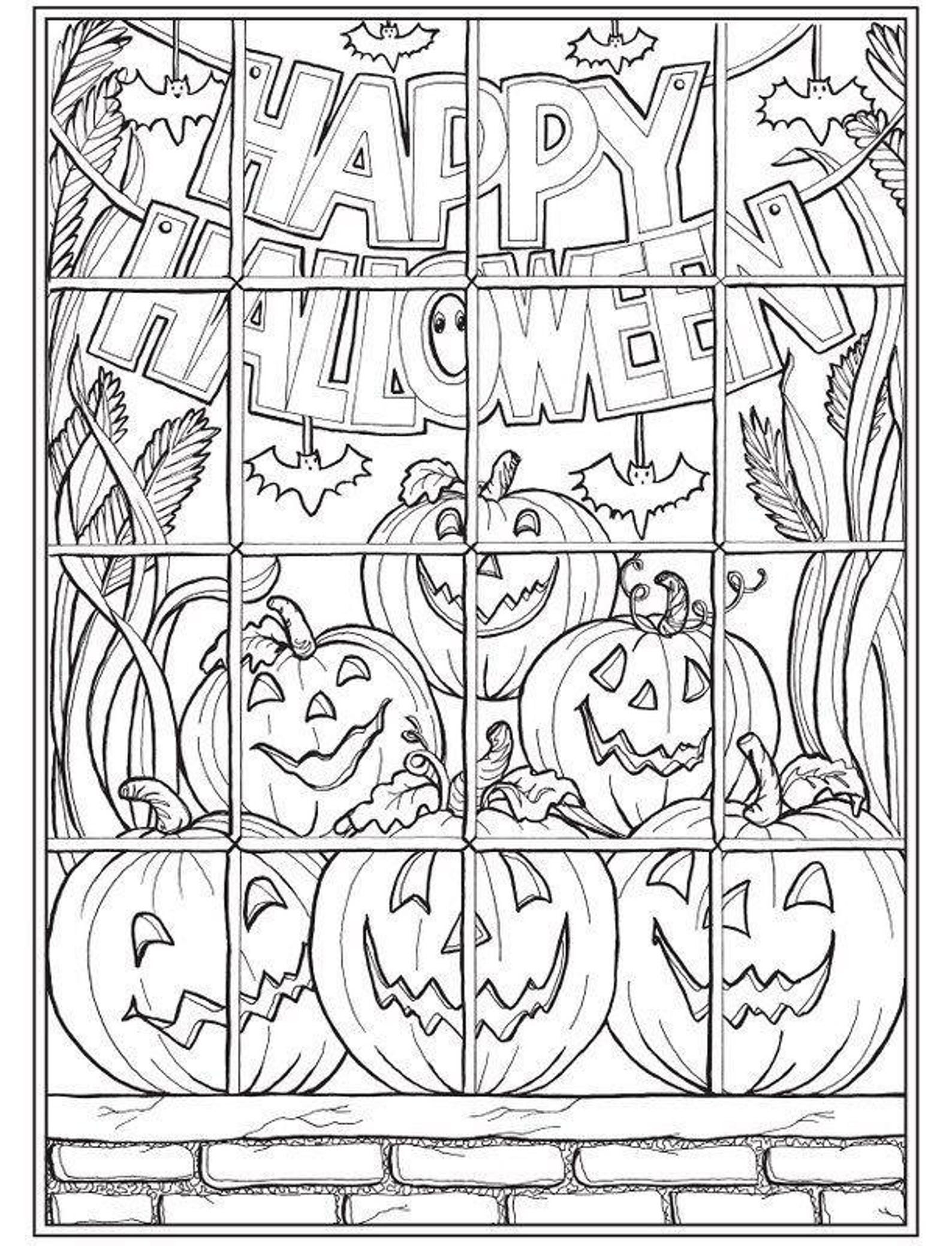 Printable Halloween Coloring Posters for Kids, Set of 10 Creative Pages ...