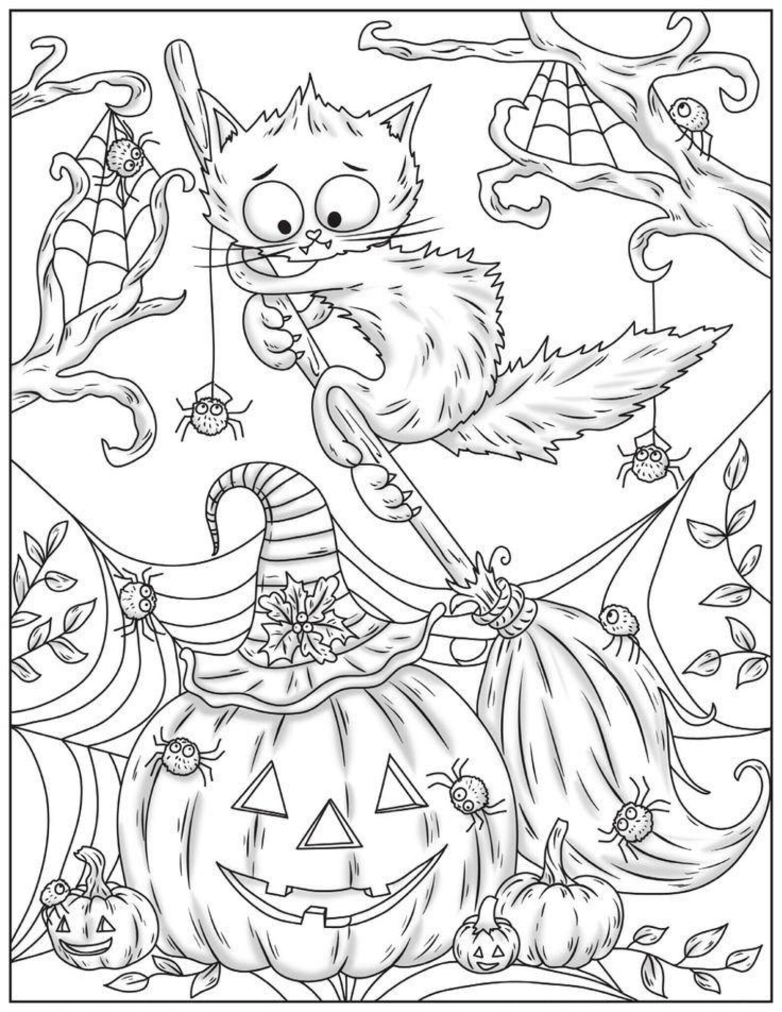 Printable Halloween Coloring Posters for Kids, Set of 10 Creative Pages ...