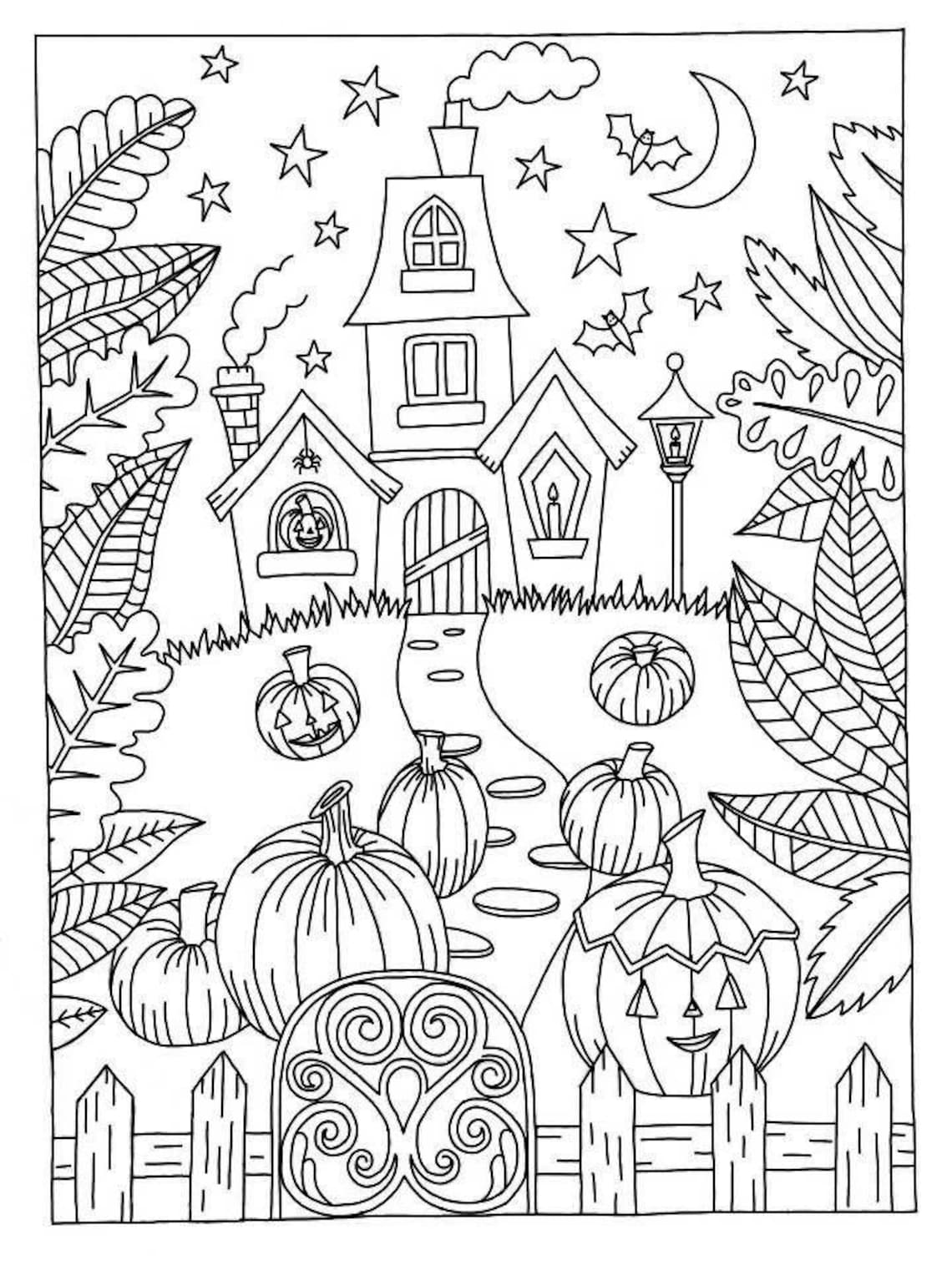 Printable Halloween Coloring Posters for Kids, Set of 10 Creative Pages ...