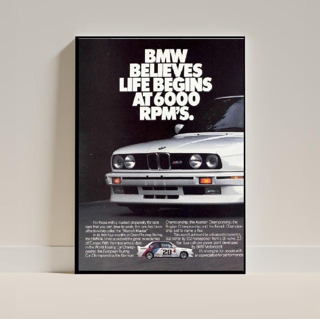 Vintage Posters BMW E30, M3, M Technik, Hartge, PDF - Etsy