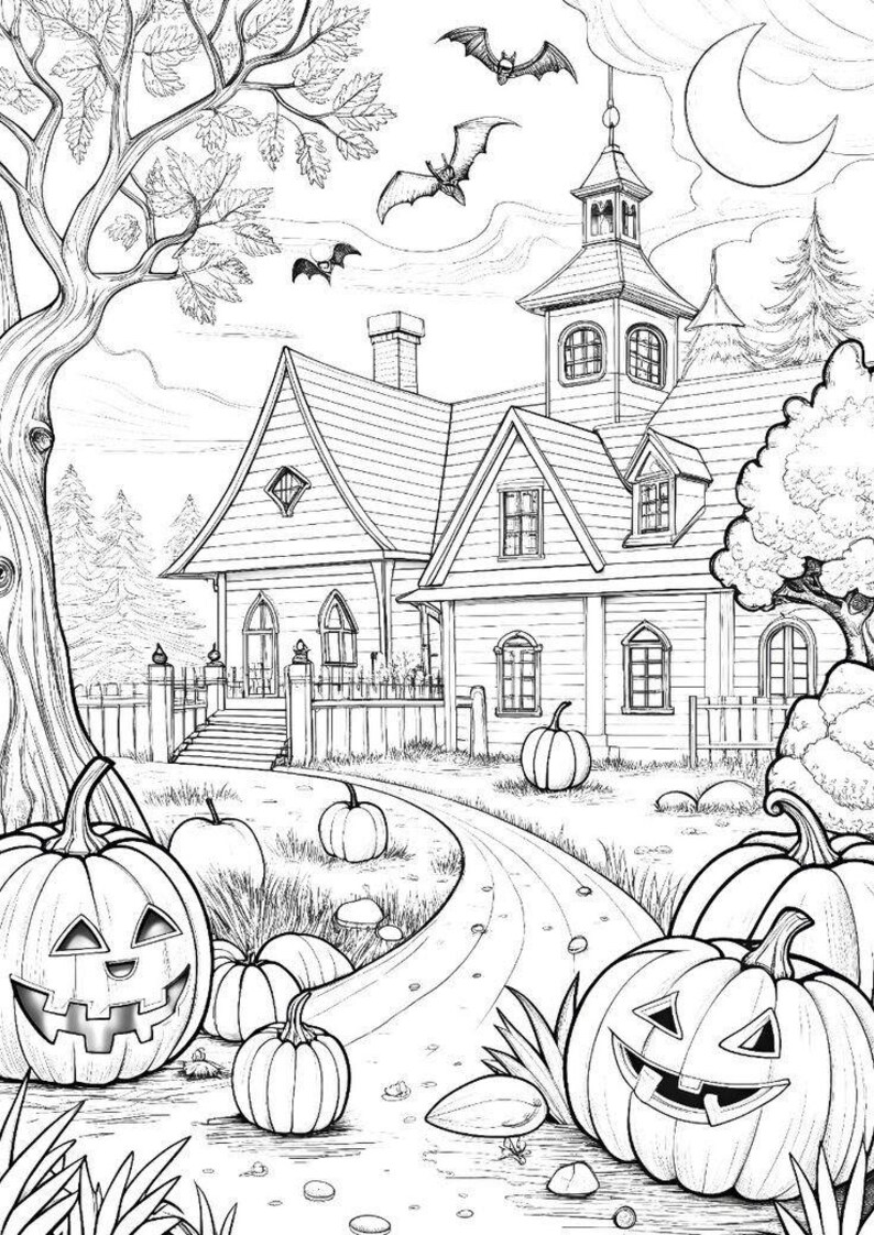 Printable Halloween Coloring Posters for Kids, Set of 10 Creative Pages ...