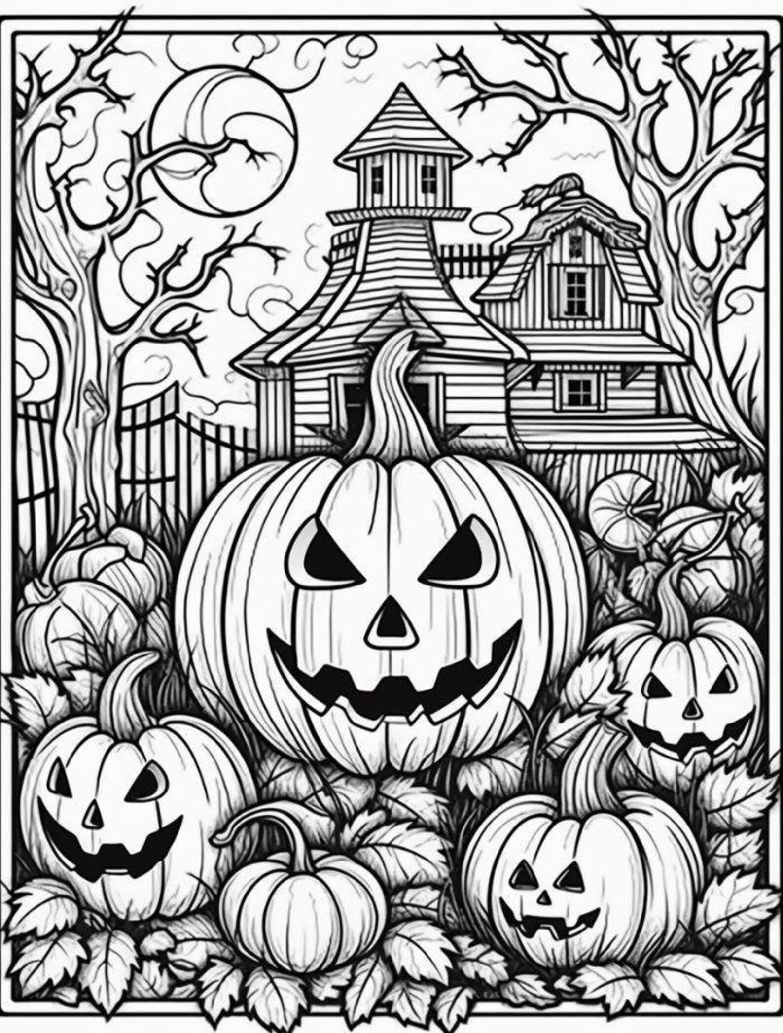 Printable Halloween Coloring Posters for Kids, Set of 10 Creative Pages ...
