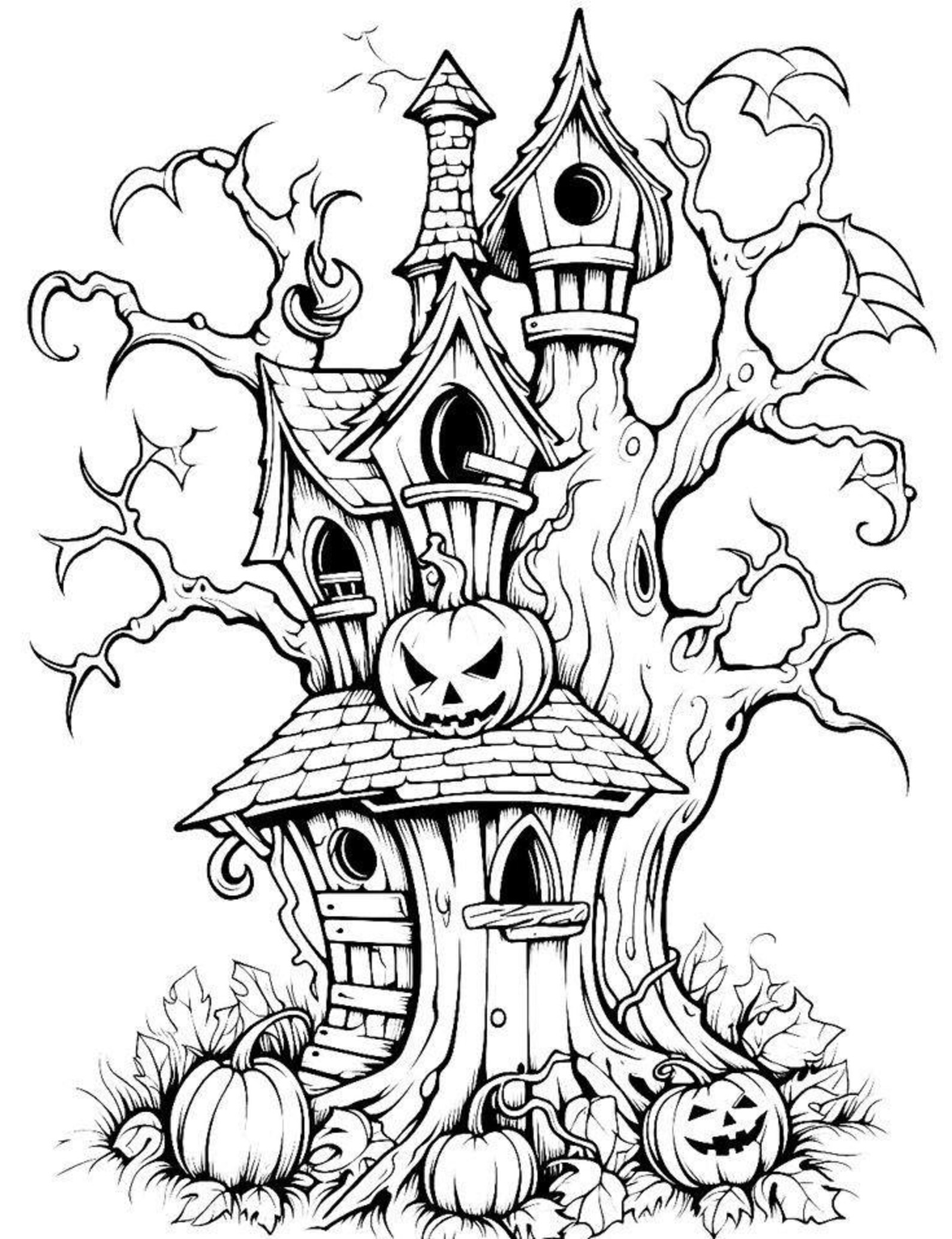 Printable Halloween Coloring Posters for Kids, Set of 10 Creative Pages ...