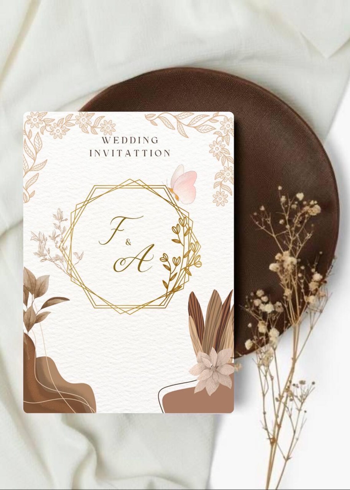 Wedding Invitation Card, Editable Wedding Card, Digital Wedding Card ...