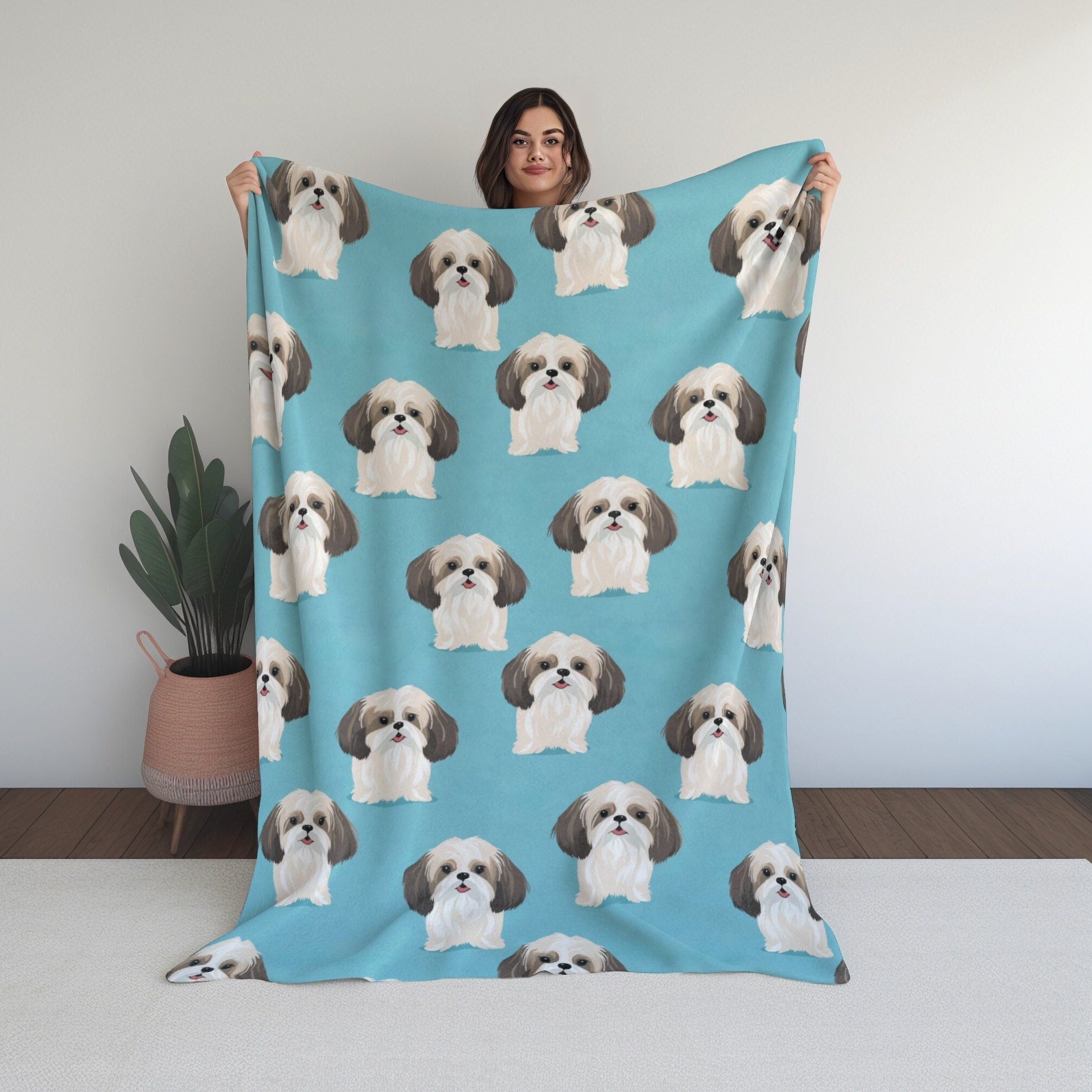 Shih Tzu Blanket for Shih Tzu Mom, Gift Idea for Shih Tzu Mom, Shitzu ...