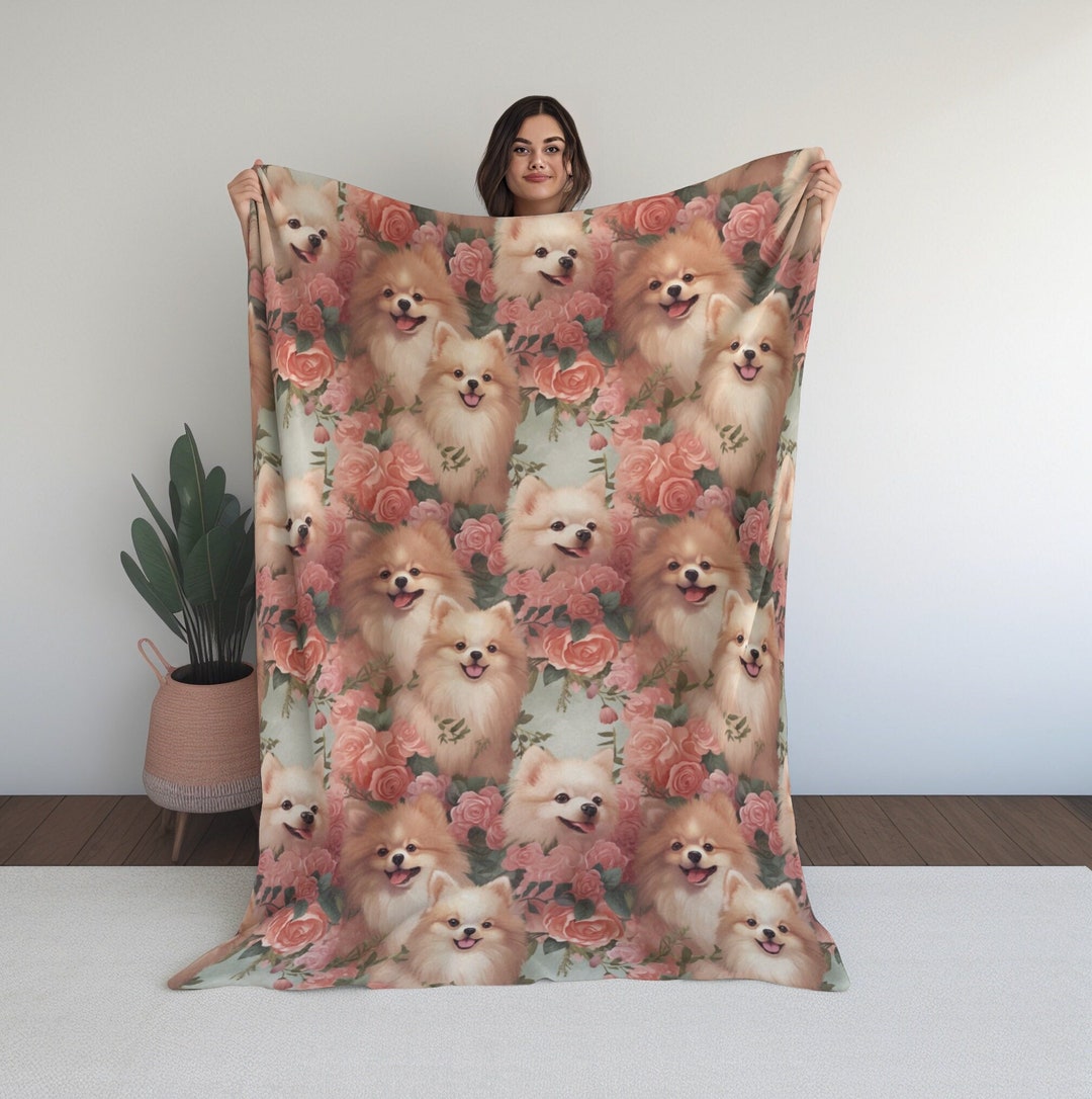 Pomeranian Blanket for Pom Lover, Valentine Pomeranian Gift, Pomeranian ...