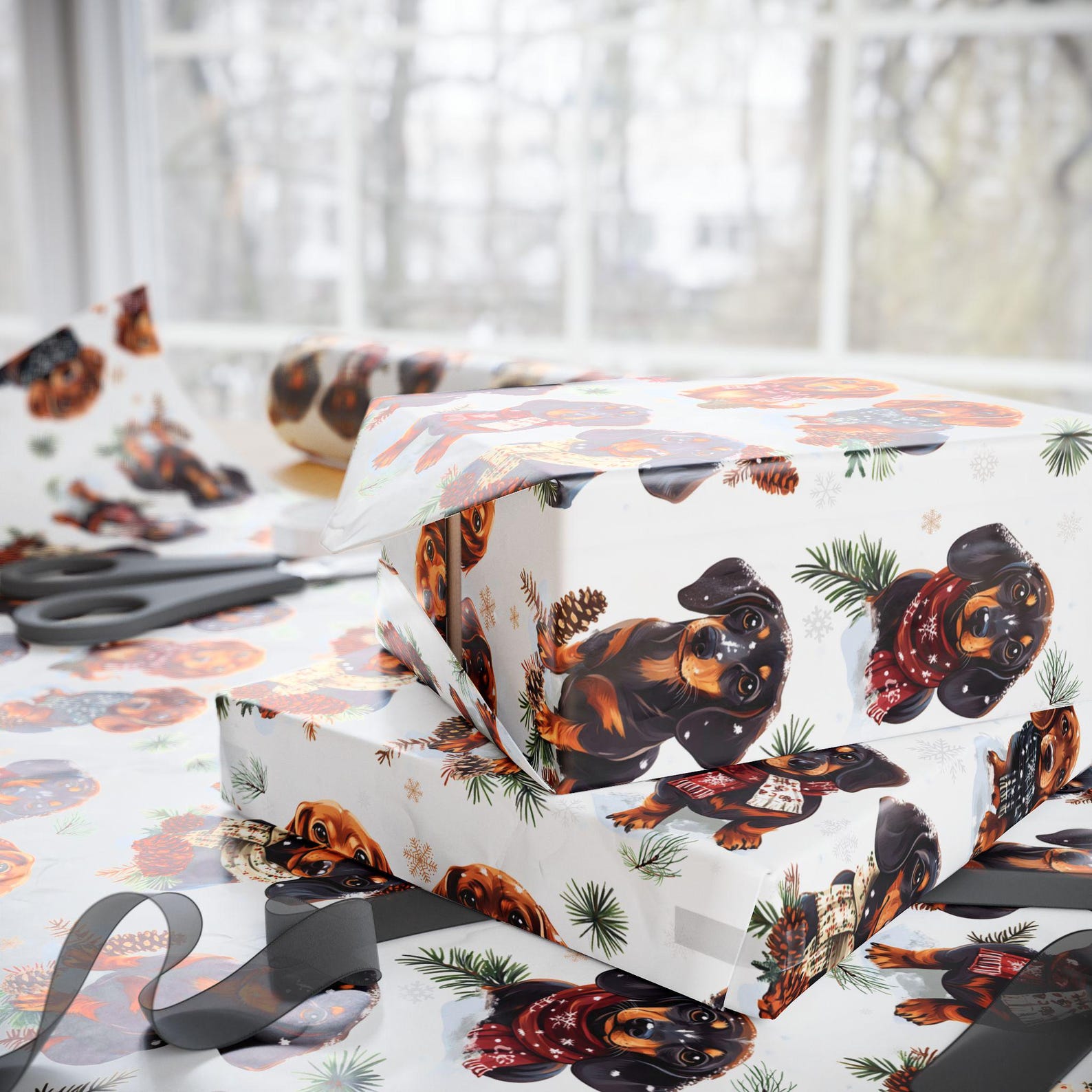 Dachshund Gift Wrap Paper, Dachshund Wrapping Paper, Weiner Dog Gifts ...