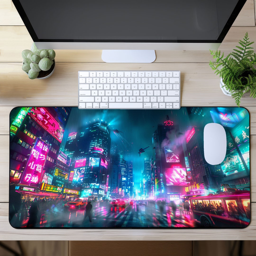 Ghostly Cyberpunk Gaming Mouse Pad XL, Gamer Desk Mat Mousepad XXL ...