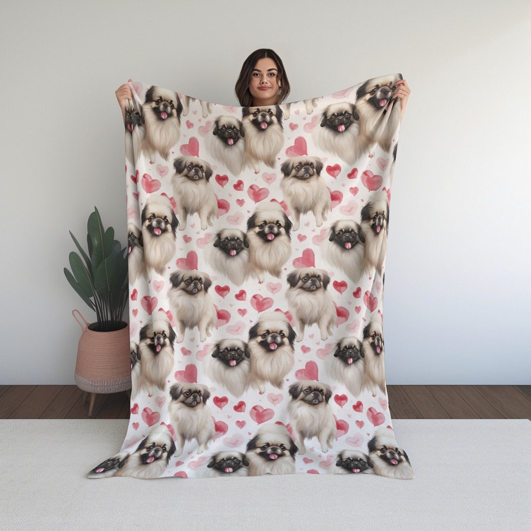 Pekingese Blanket Valentine Gift for Peki Dog Mom, Pekingese Gift Idea ...