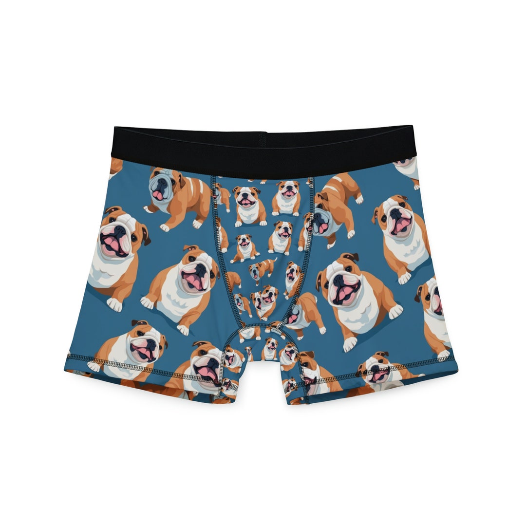 English Bulldog Underwear, Bulldog Boxers for Men, Bulldog Dad, Olde ...