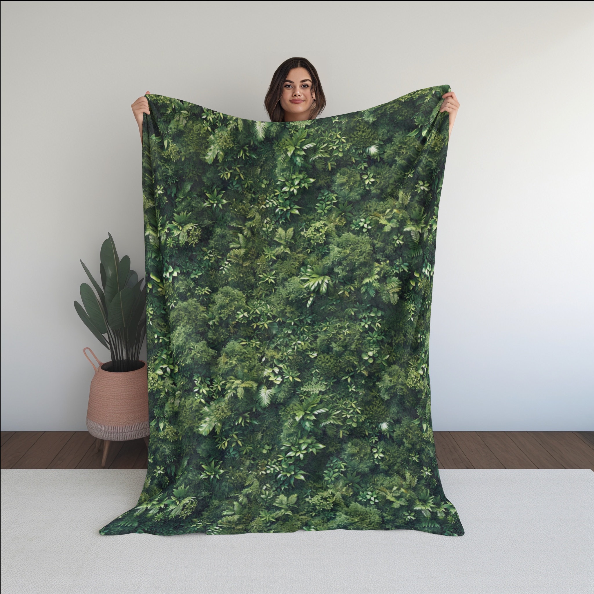 Green Moss Velveteen Blanket, Moss Blanket, Cottagecore Blanket ...