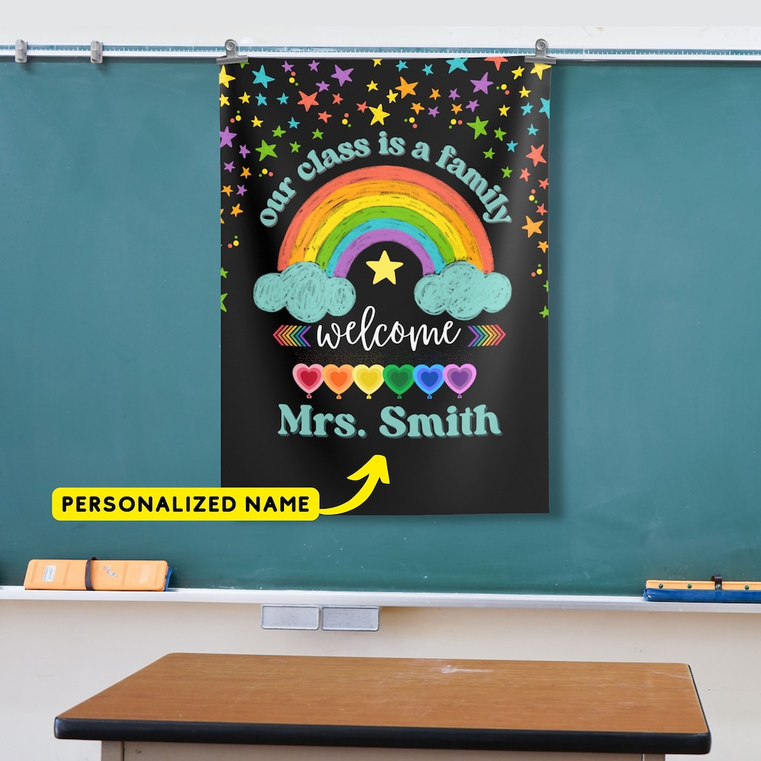 Personalized Classroom Tapestry, Teacher Classroom Decor Wall ...