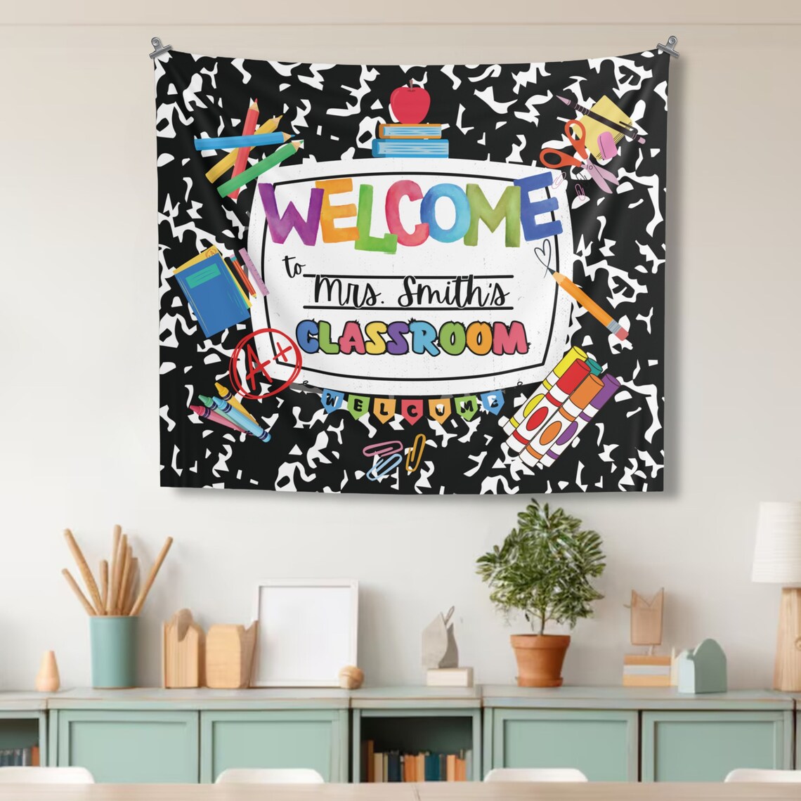 Custom Teacher Classroom Tapestry, Back to School Gifts, Teacher ...