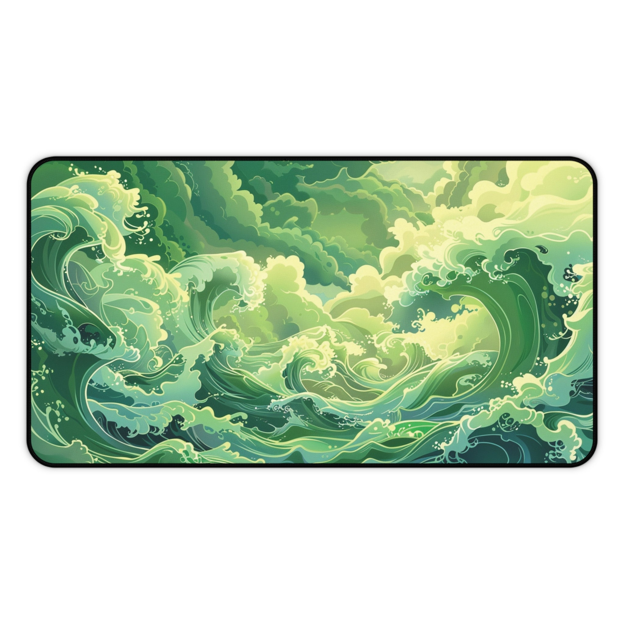 Primordial Earth Desk Mat, Matcha Tea Mouse Pad, Swirling Sage Green ...