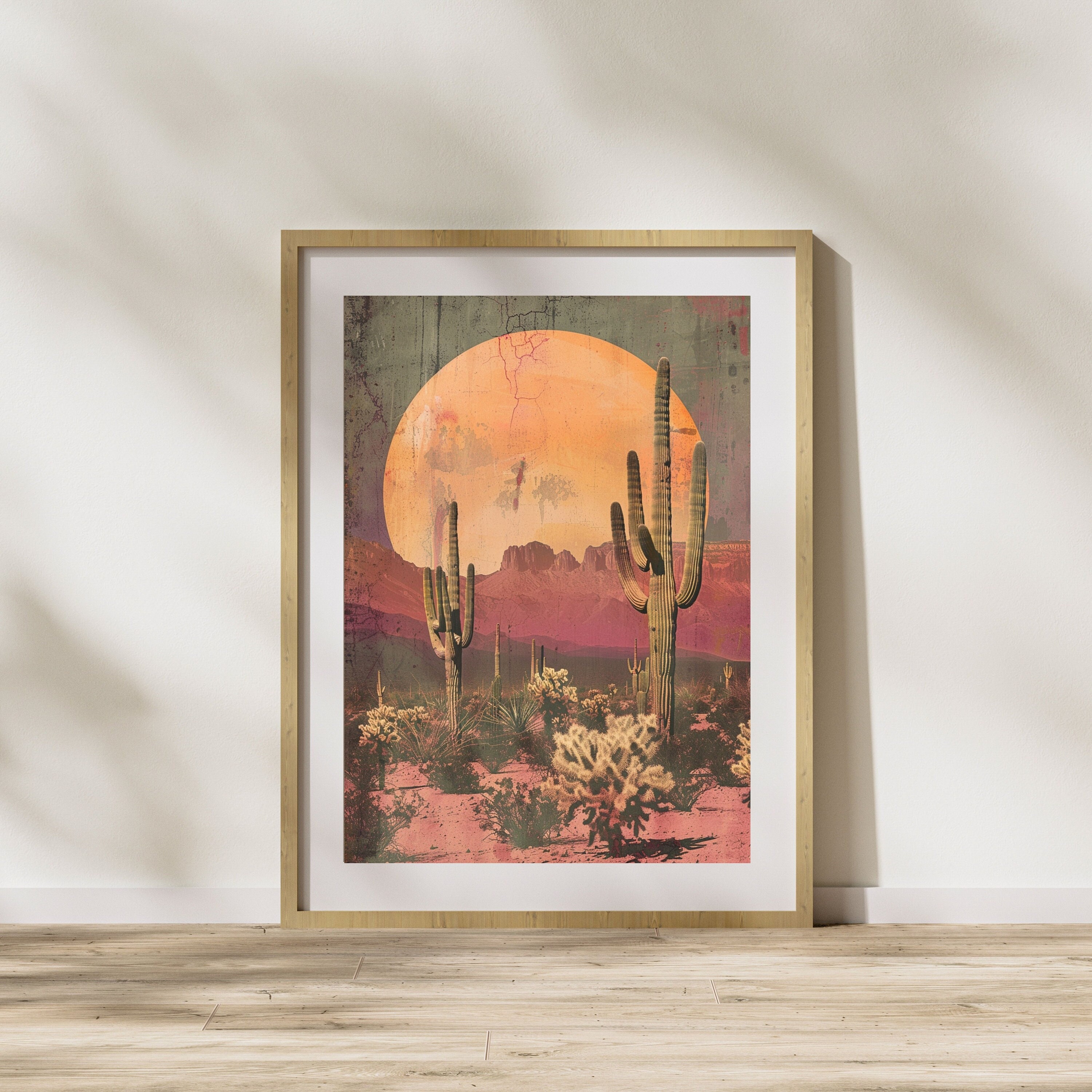 Southwest Wall Art, Vintage Postcard Colorful Desert Art Poster Print ...