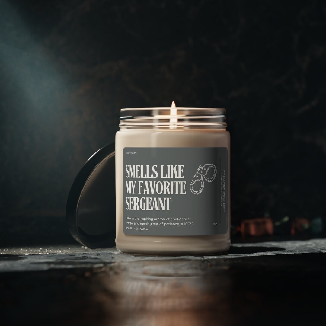 Smells Like My Favorite Sergeant Soy Vegan 9oz Candle Gift Eco-friendly ...