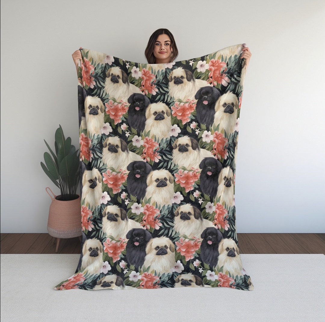 Pekingese Blanket Gift for Peki Dog Mom, Pekingese Gift Idea, Pekingese ...