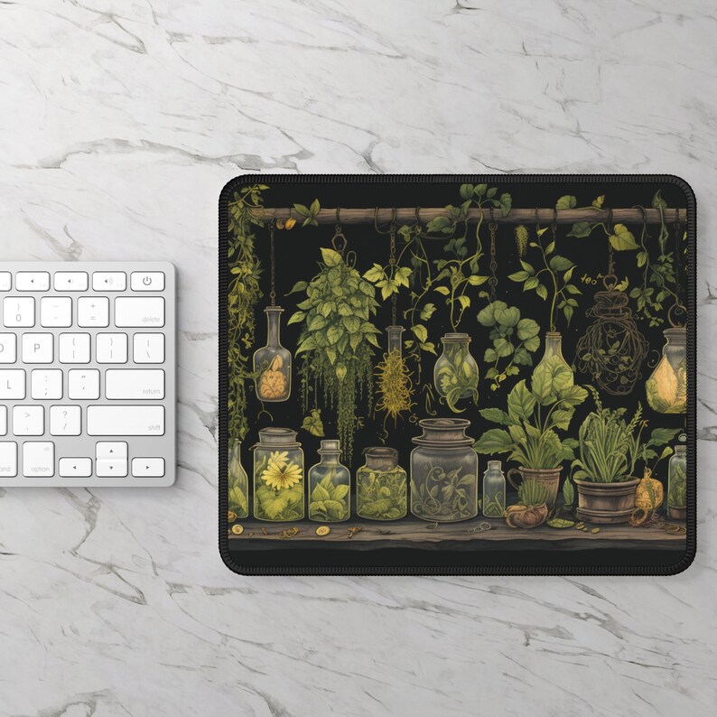 Witchy Botanical Potions and Plants Desk Decor, Plant Desk Pad ...