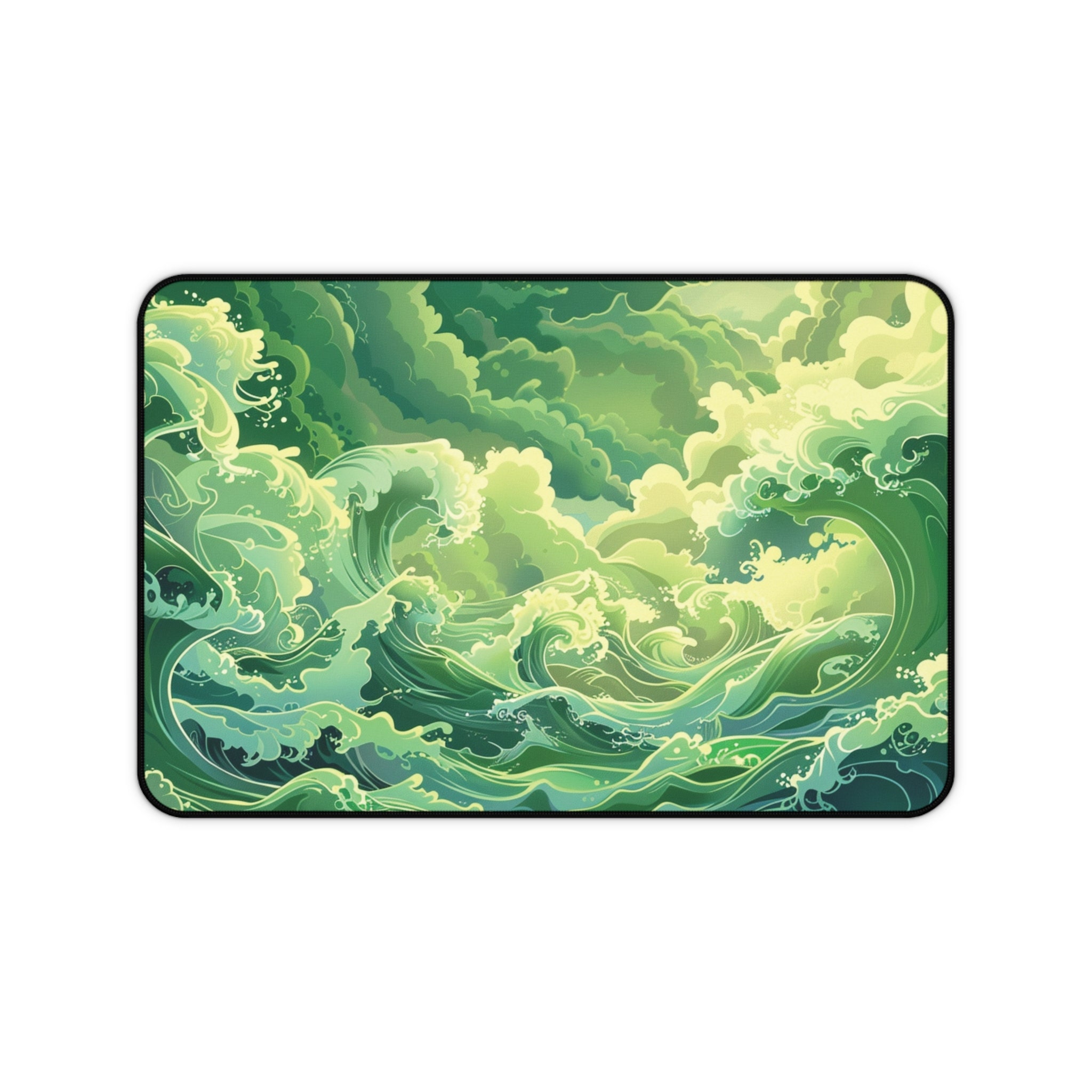 Primordial Earth Desk Mat, Matcha Tea Mouse Pad, Swirling Sage Green ...