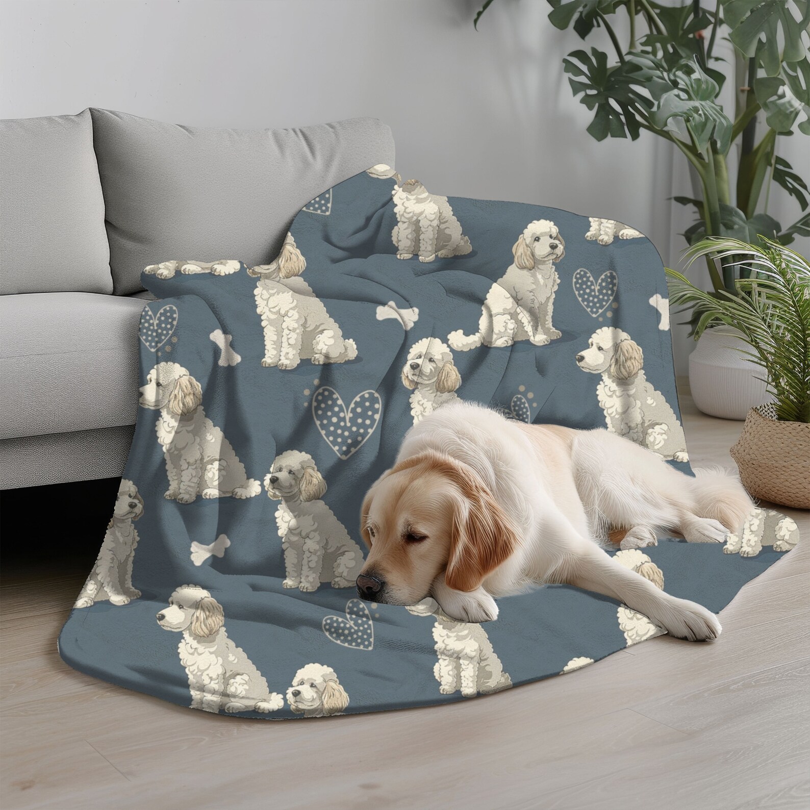 Doodle Blanket, High Quality Dog Pattern Blanket, Goldendoodle ...