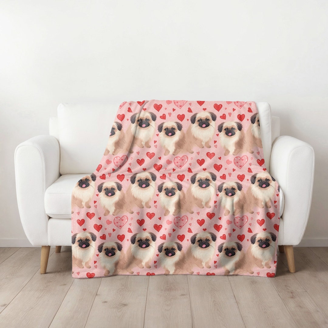 Pekingese Blanket Valentine Gift for Peki Dog Mom, Pekingese Gift Idea ...