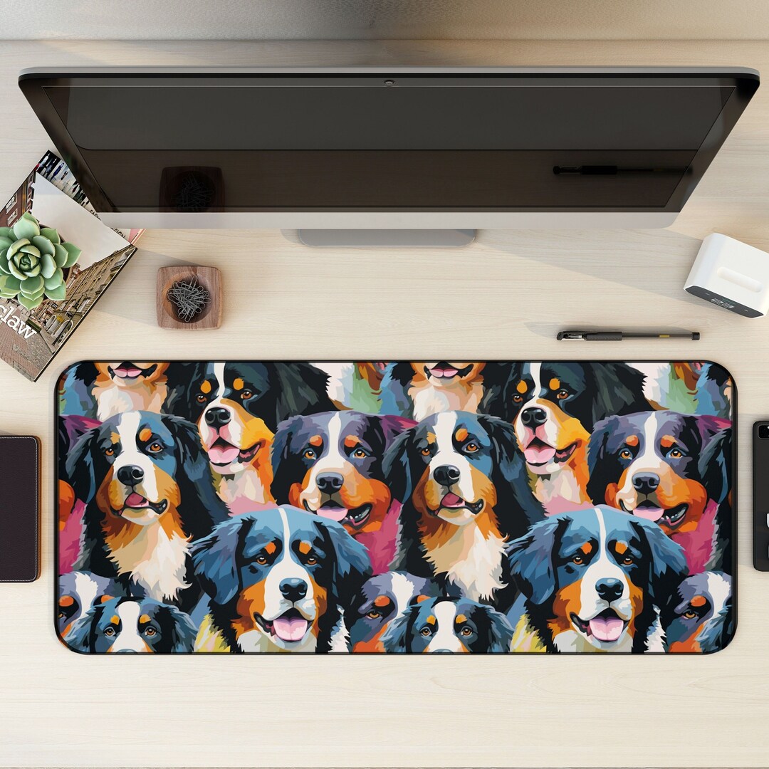 Bernese Mountain Dog Mat, Berner Desk Mat, Bernese Mouse Pad, Dog Desk ...