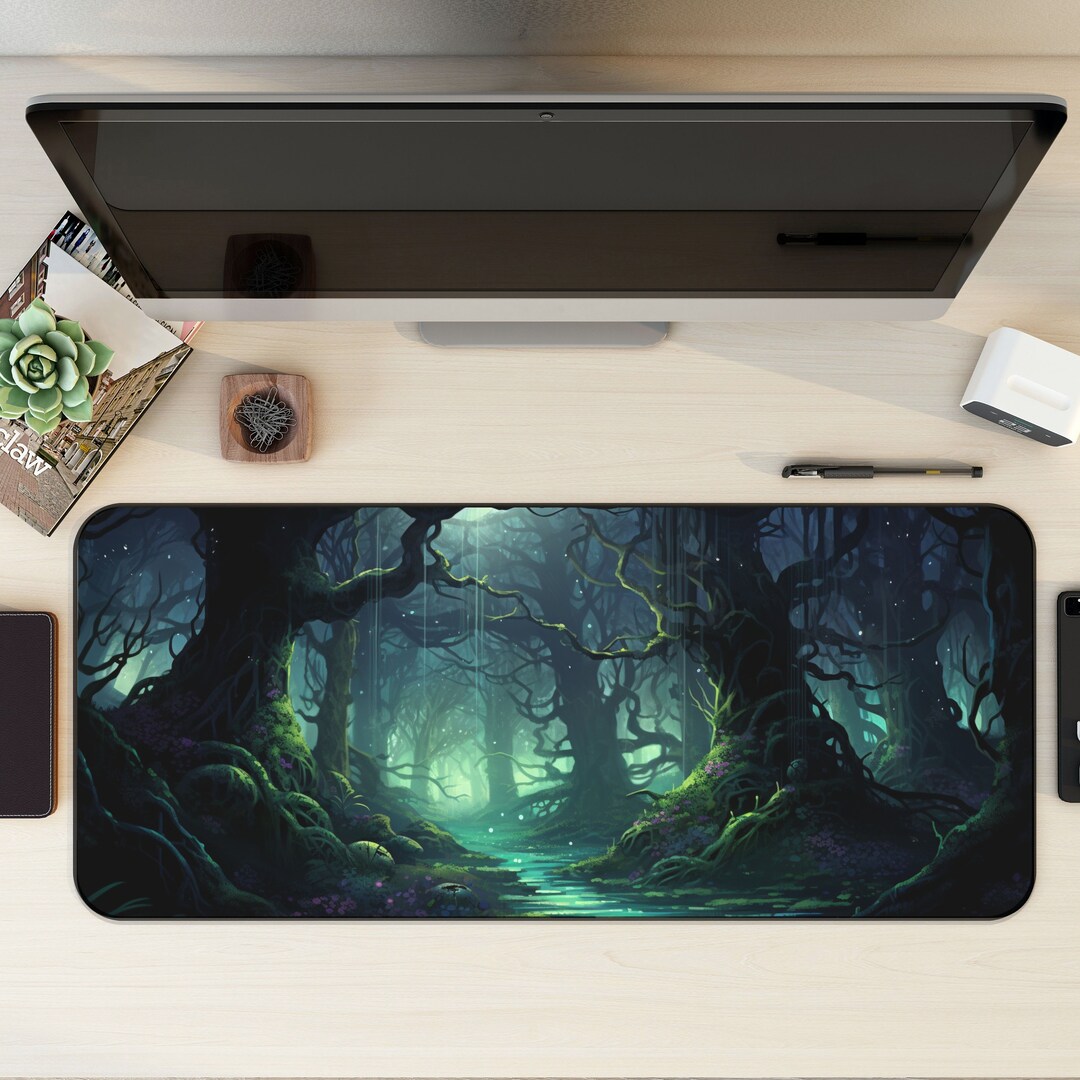Enchanted Forest Desk Mat, Dark Woodland Mousepad, Fairy Garden, Gothic ...