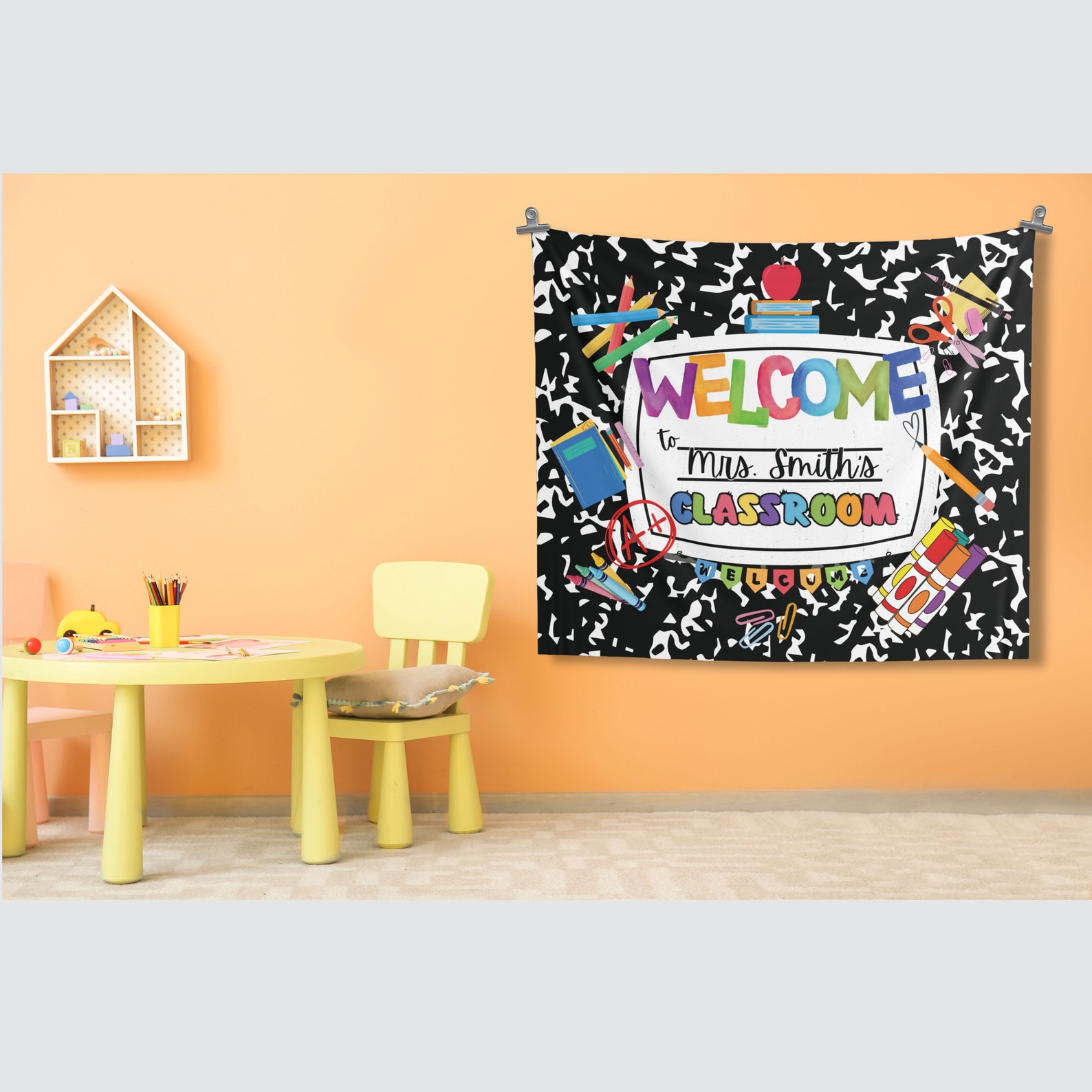 Custom Teacher Classroom Tapestry, Back to School Gifts, Teacher ...