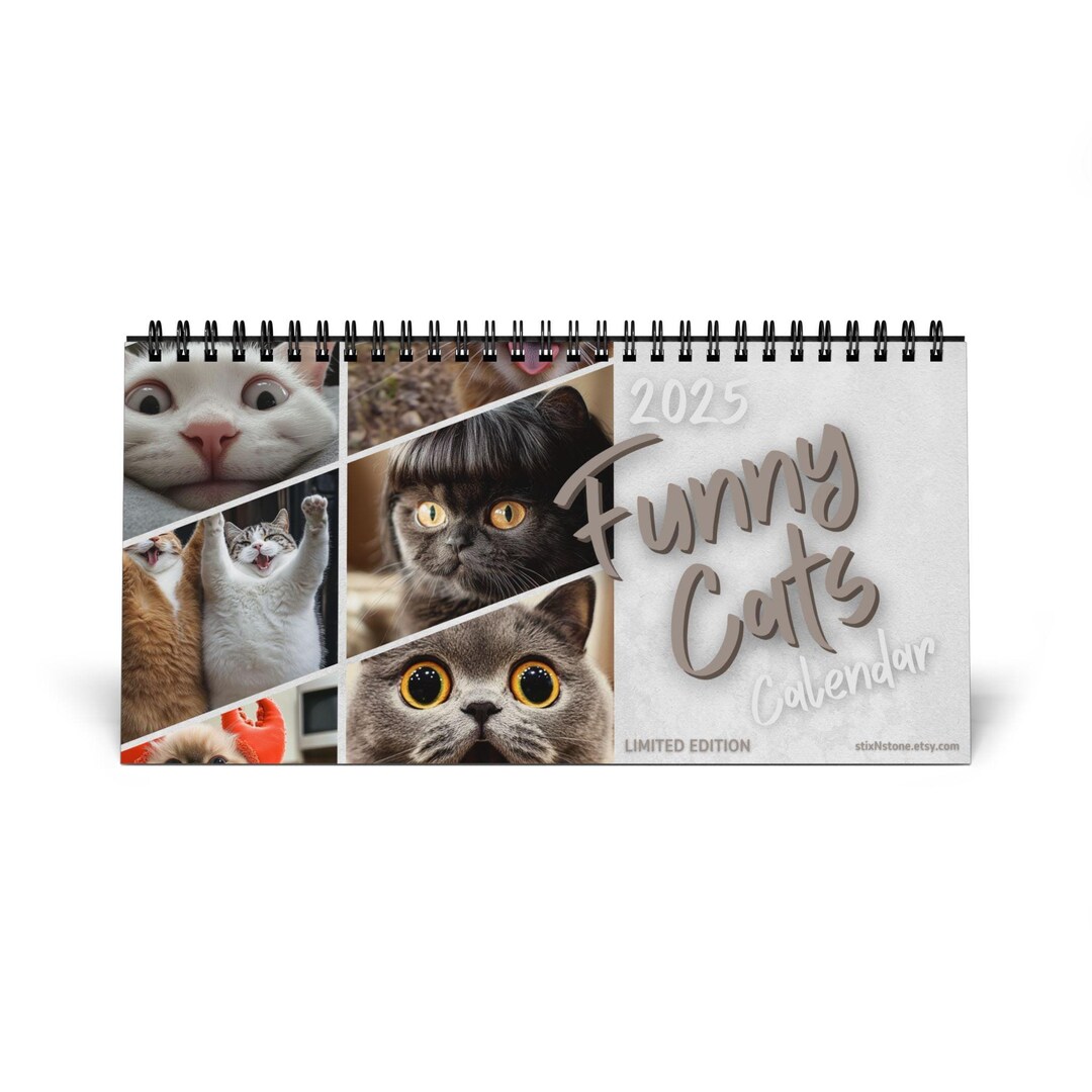 2025 Funny Cats Desk 12 Month Calendar, Funny Cats Calendar, Cat Table ...