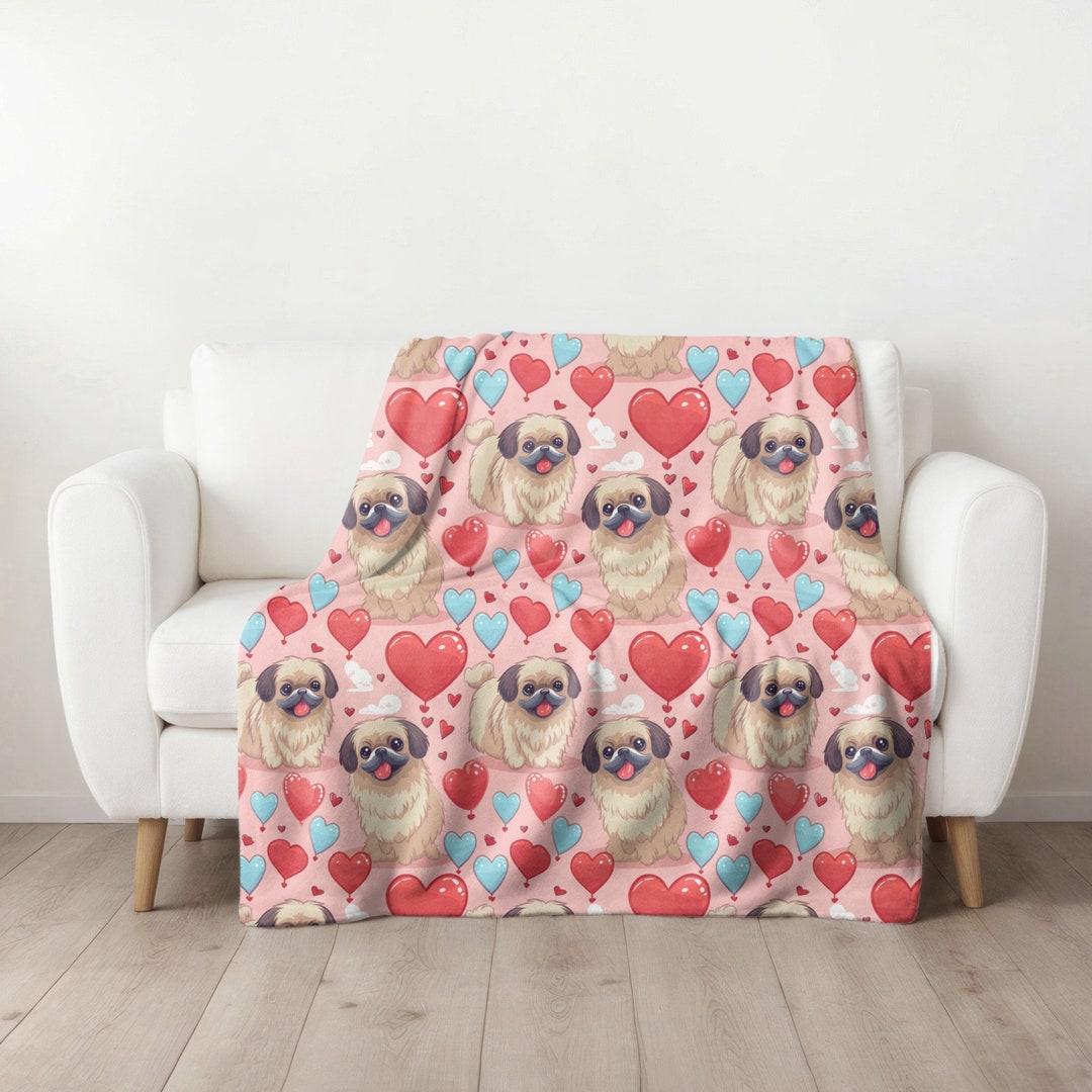 Pekingese Blanket Valentine Gift for Peki Dog Mom, Pekingese Gift Idea ...