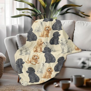 Doodle Blanket, High Quality Dog Pattern Blanket, Goldendoodle ...