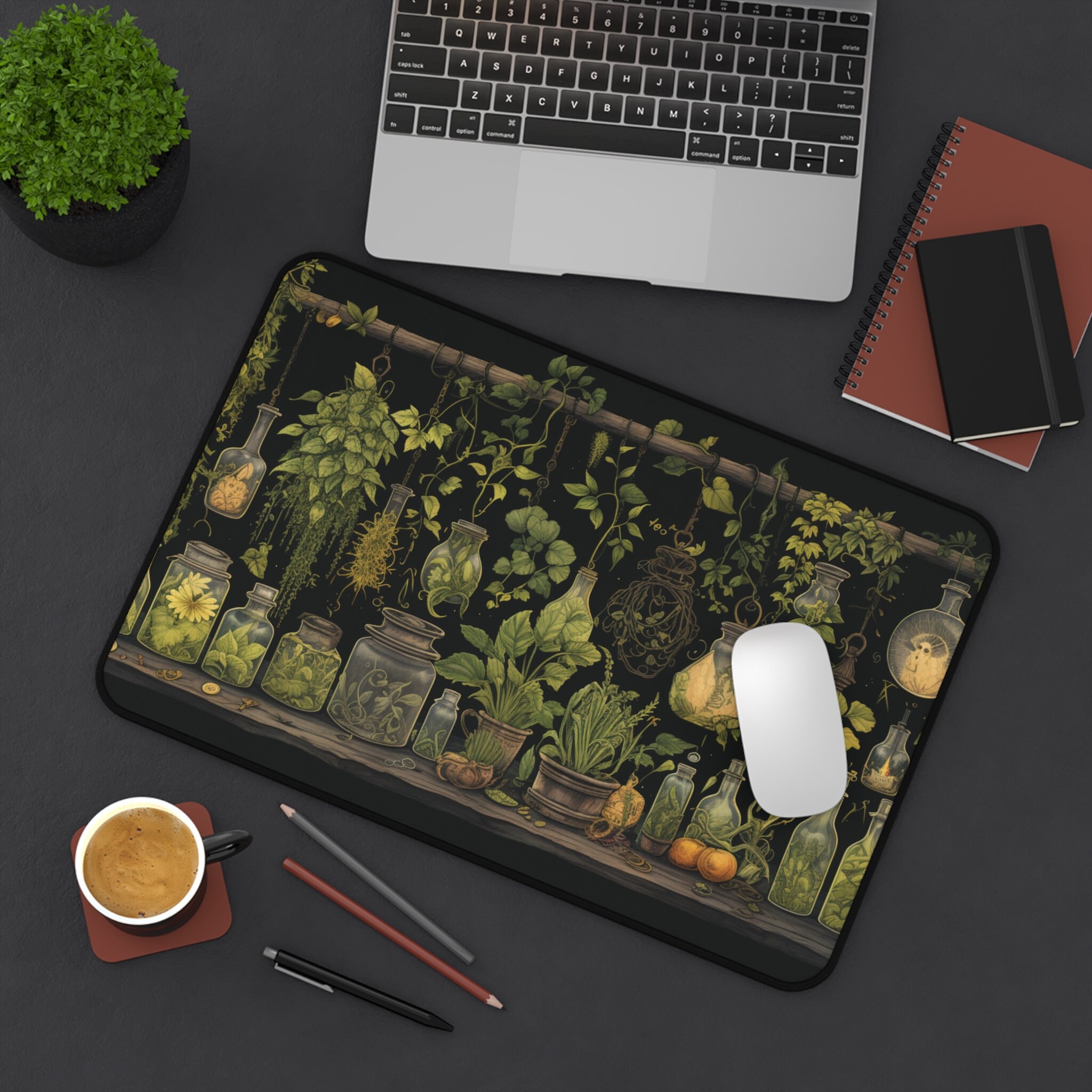 Witchy Botanical Potions and Plants Desk Decor, Plant Desk Pad ...